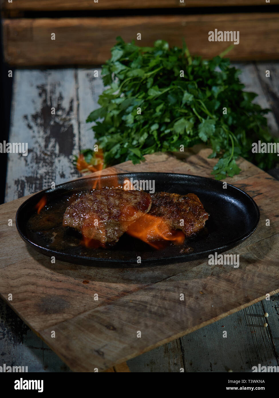 Fire on food hi-res stock photography and images - Alamy