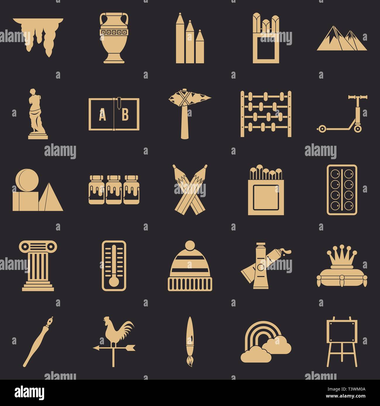 Drawing icons set, simple style Stock Vector Image & Art - Alamy