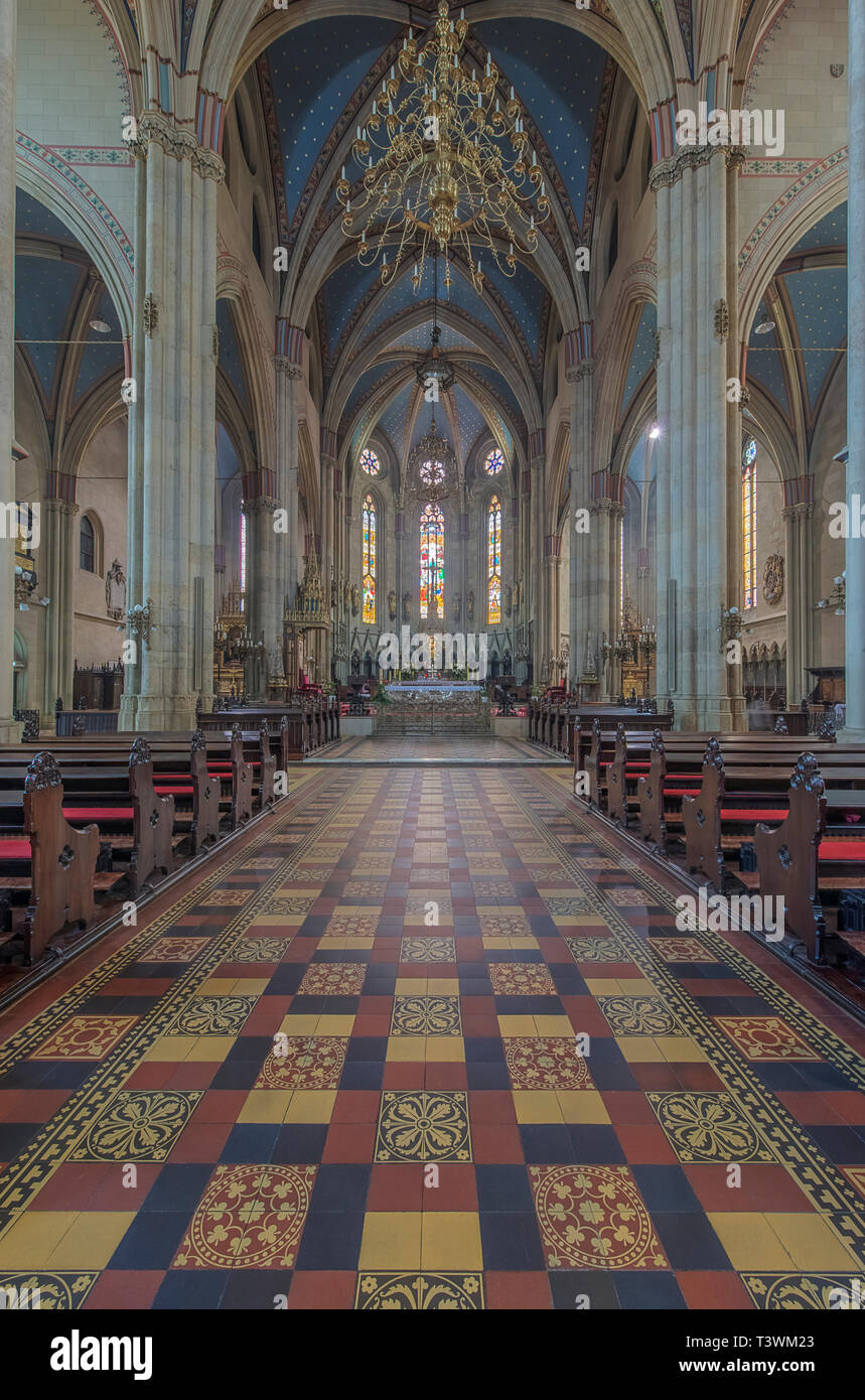 Ornate cathedral tile, pillars and decor, Zagreb, Zagreb, Croatia Stock ...