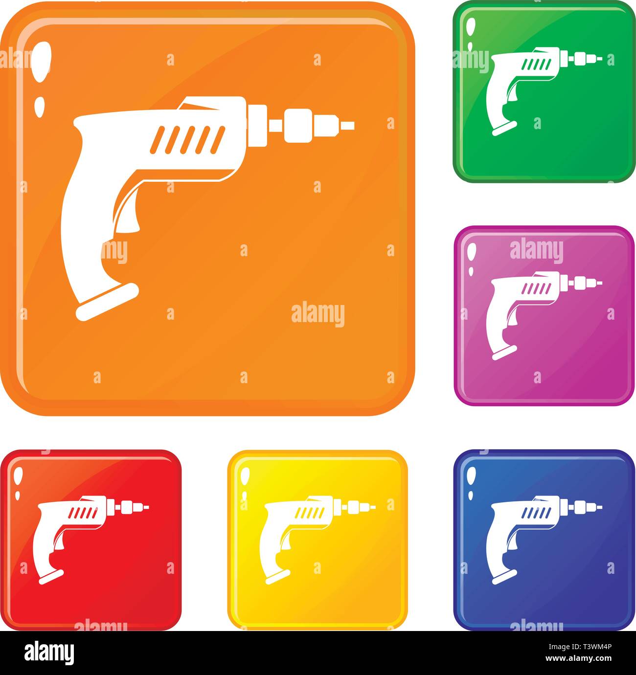 Drill icons set vector color Stock Vector Image & Art - Alamy