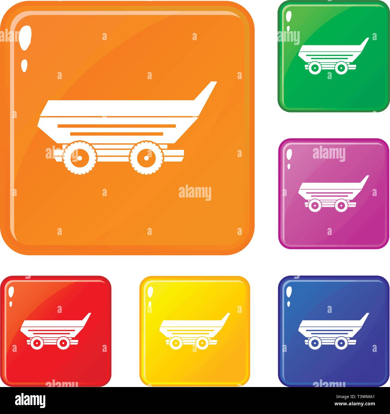 Car trailer icons set vector color Stock Vector Image & Art - Alamy