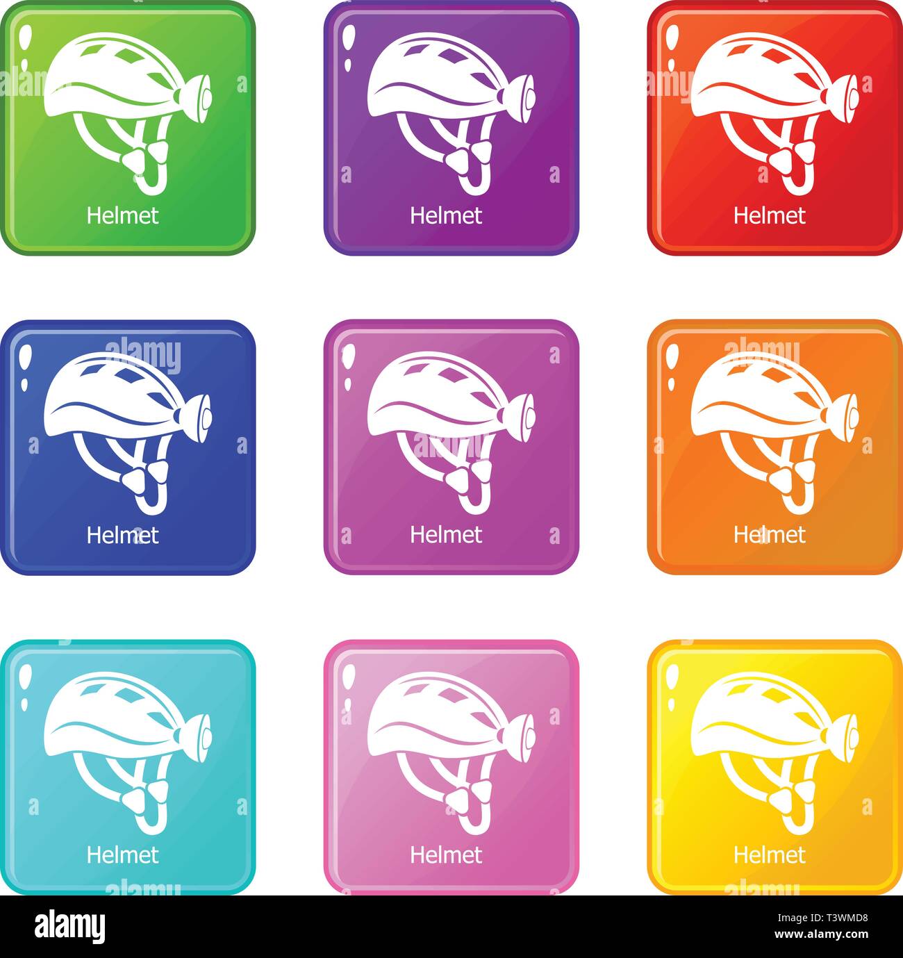 Helmet icons set 9 color collection Stock Vector Image & Art - Alamy