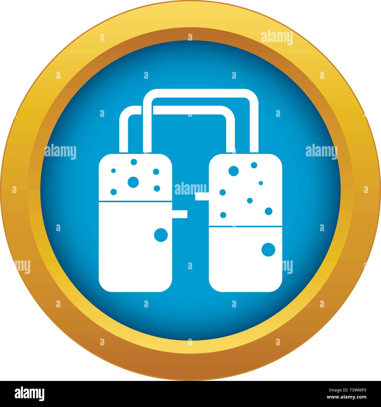Containers connected with tubes icon blue vector isolated Stock Vector ...