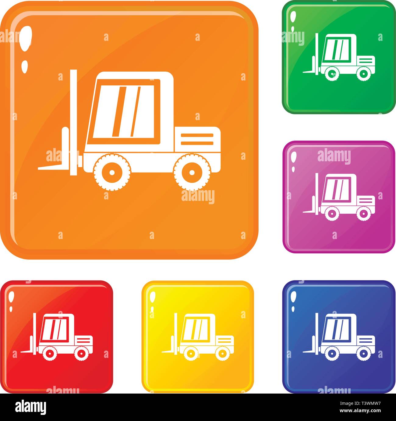 Stacker loader icons set vector color Stock Vector Image & Art - Alamy
