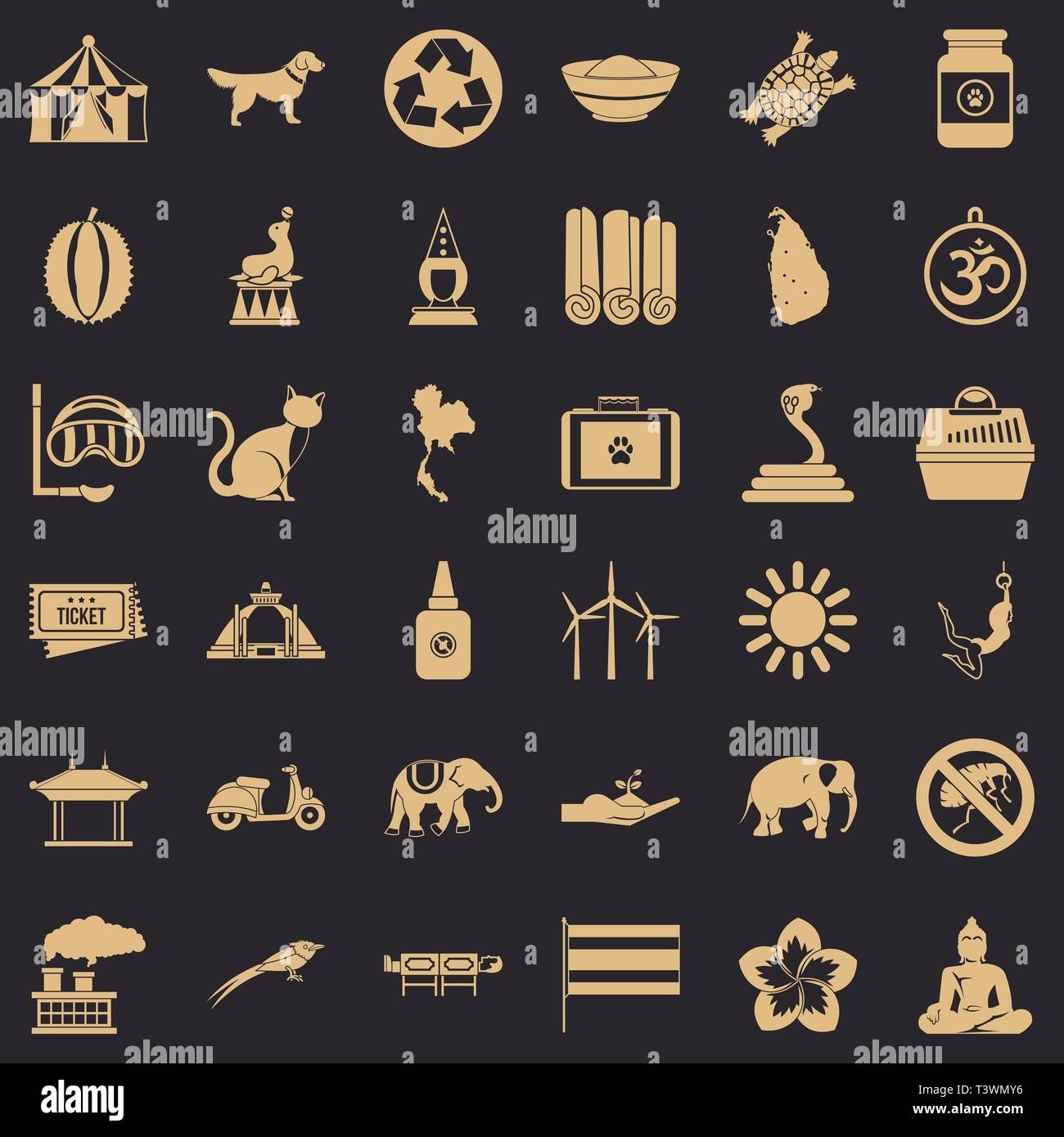 Clever elephant icons set, simple style Stock Vector Image & Art - Alamy