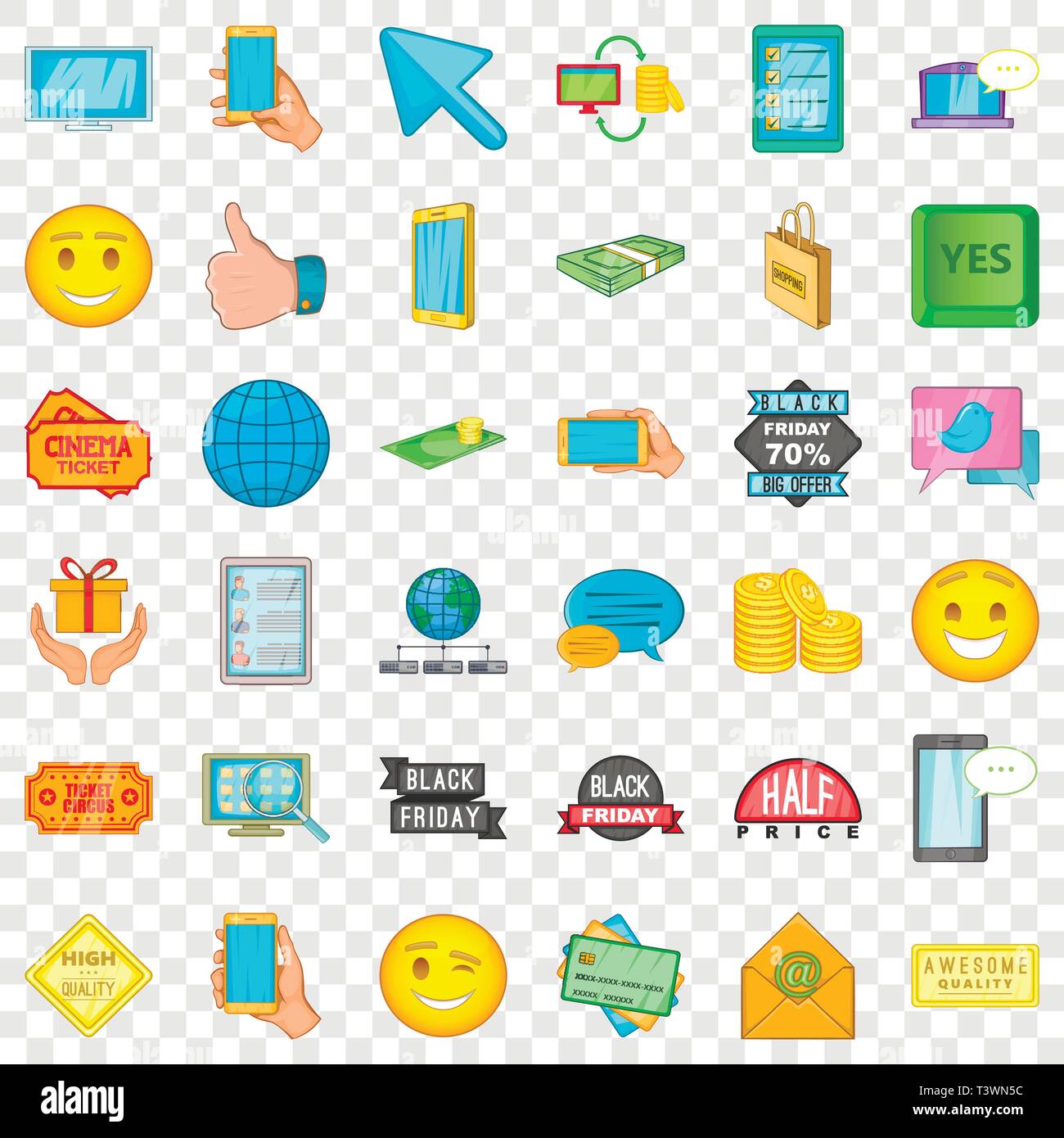 Ecommerce icons set, cartoon style Stock Vector Image & Art - Alamy