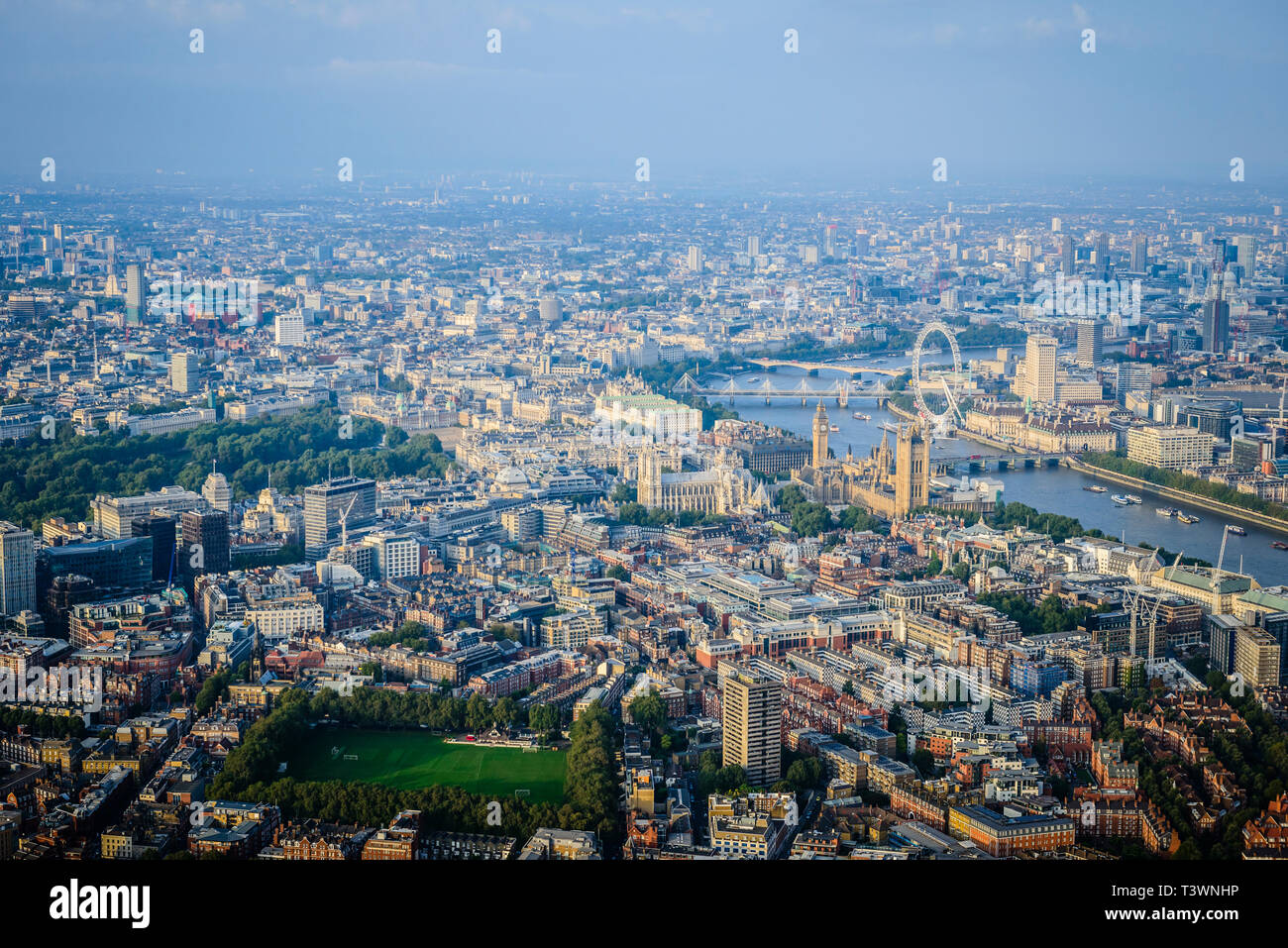 Aerial view of London cityscape and river, England Stock Photo - Alamy