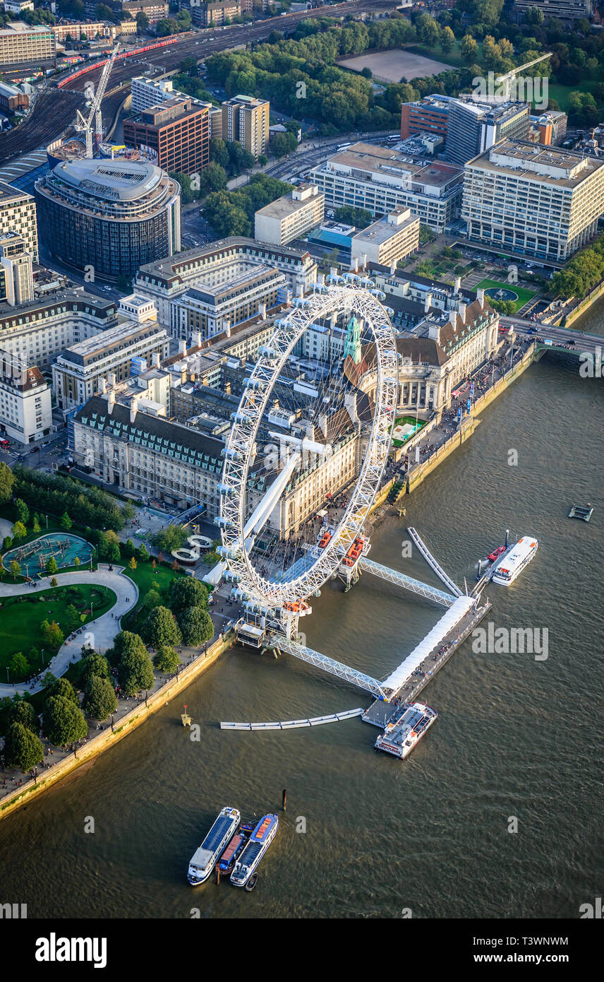 Aerial view of London cityscape and river, England Stock Photo - Alamy