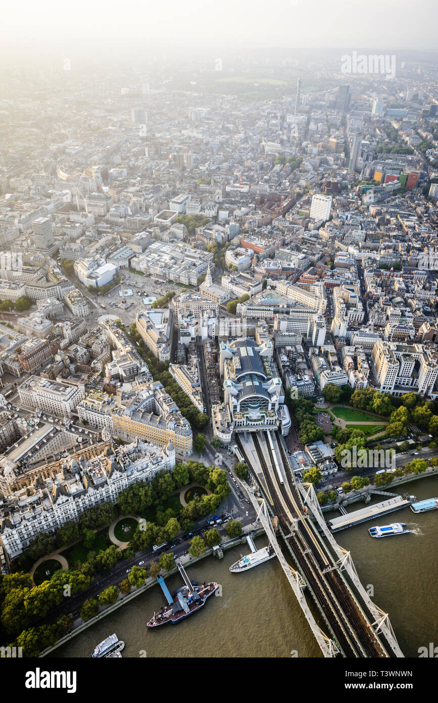 Aerial view of London cityscape and river, England Stock Photo - Alamy