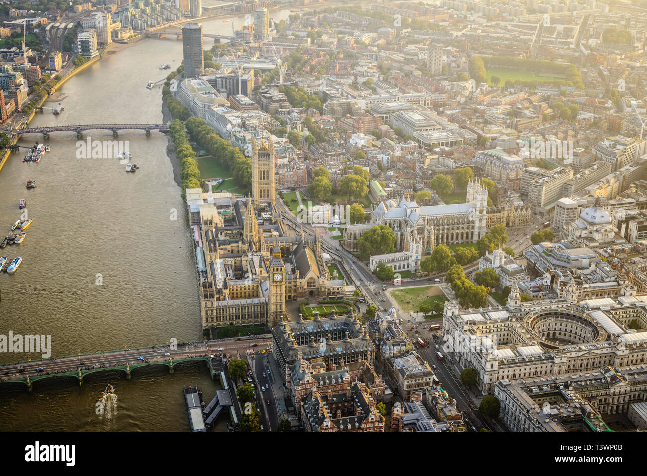 Aerial view of London cityscape and river, England Stock Photo - Alamy