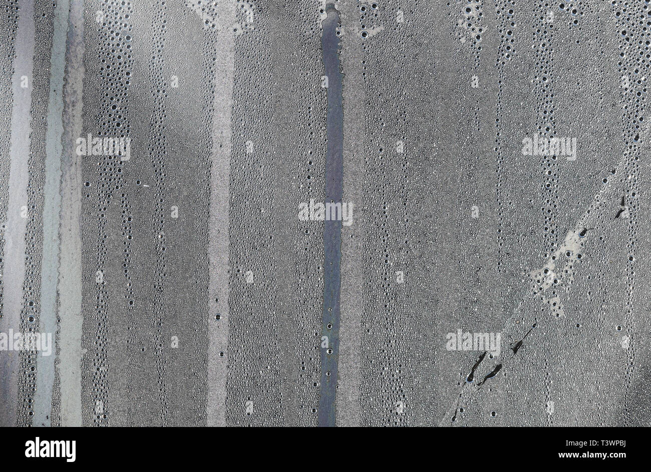 Background of the condensate drops on the film is polyethylene. Water ...