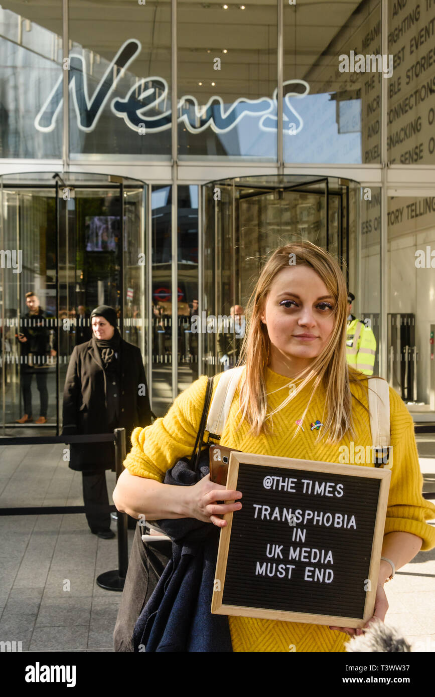 London, UK. 11th April 2019. Campaigners from Transmission, a group ...