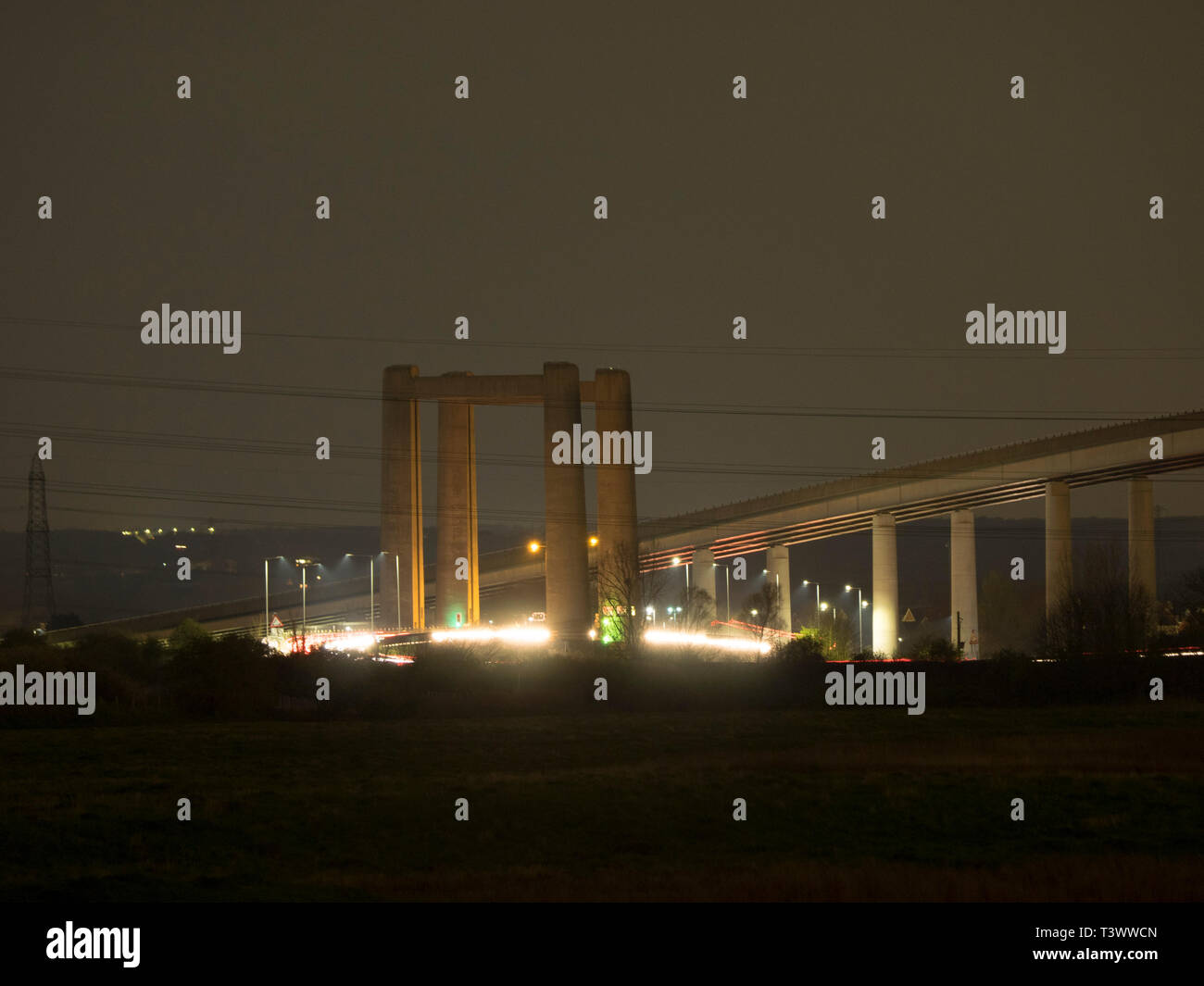 Kingsferry bridge at night hi-res stock photography and images - Alamy