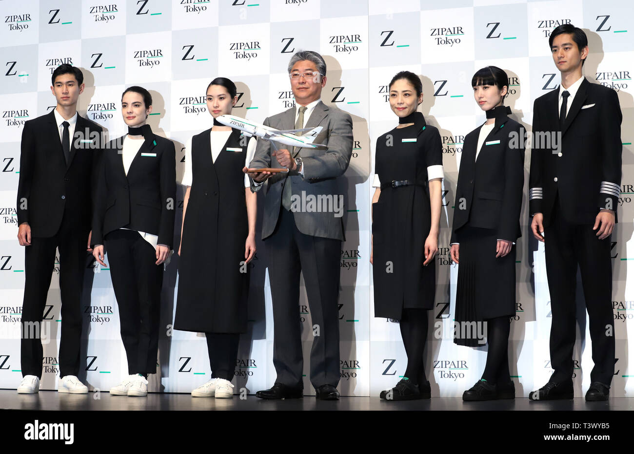 Tokyo, Japan. 11th Apr, 2019. Shingo Nishida (C), president of Japan's ...