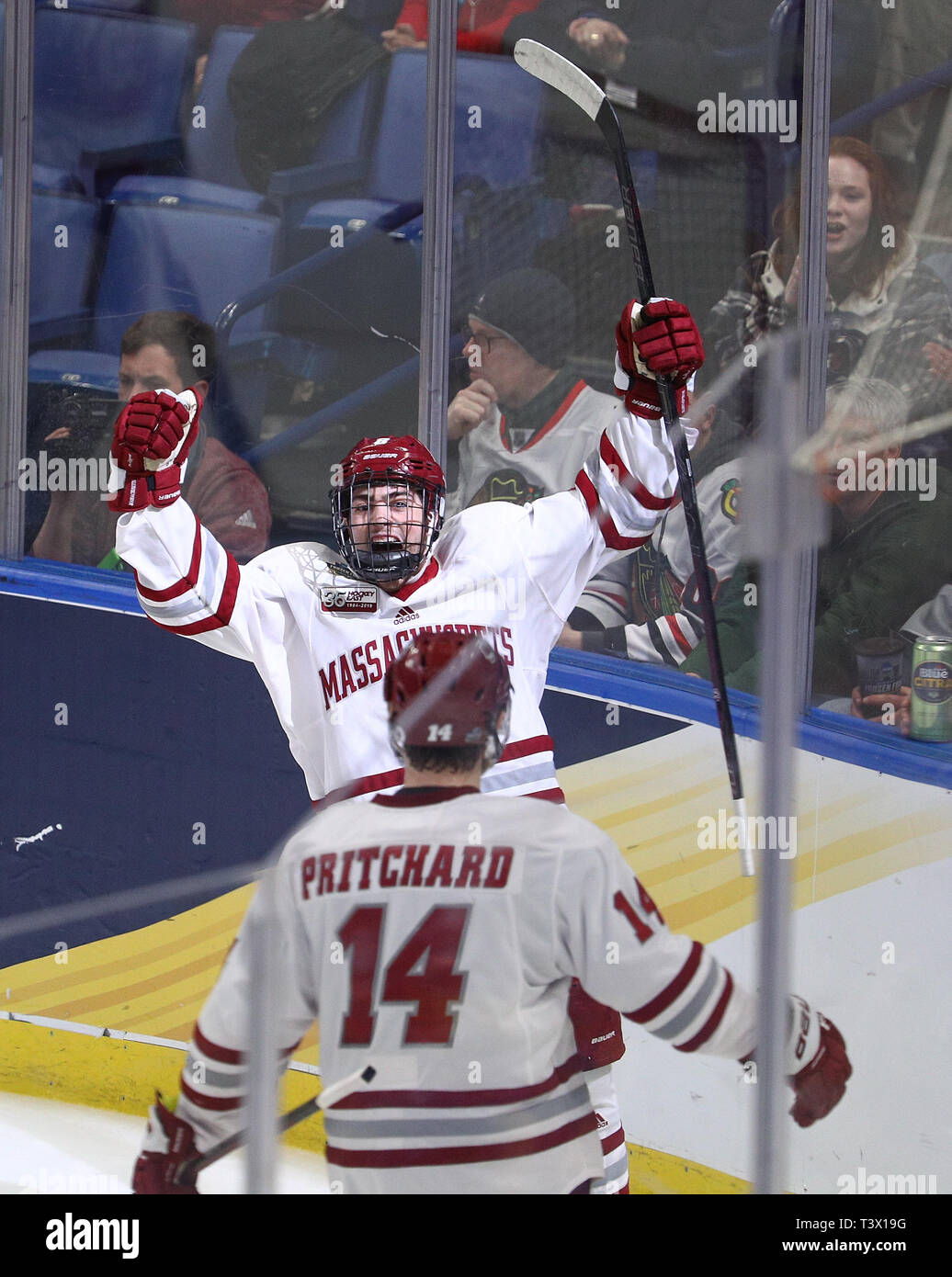 Buffalo, NY, USA. 11th Apr 2019. Massachusetts Minutemen forward Bobby ...
