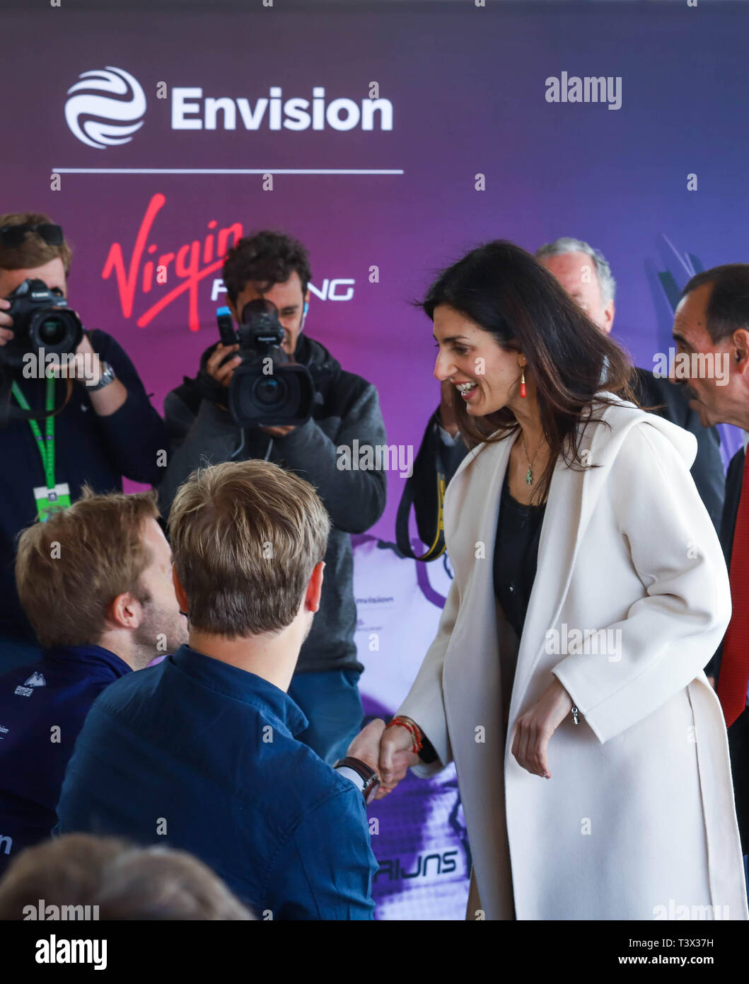 Rome, Virginia Raggi meets formula E drivers In the photo: Sam Bird ...