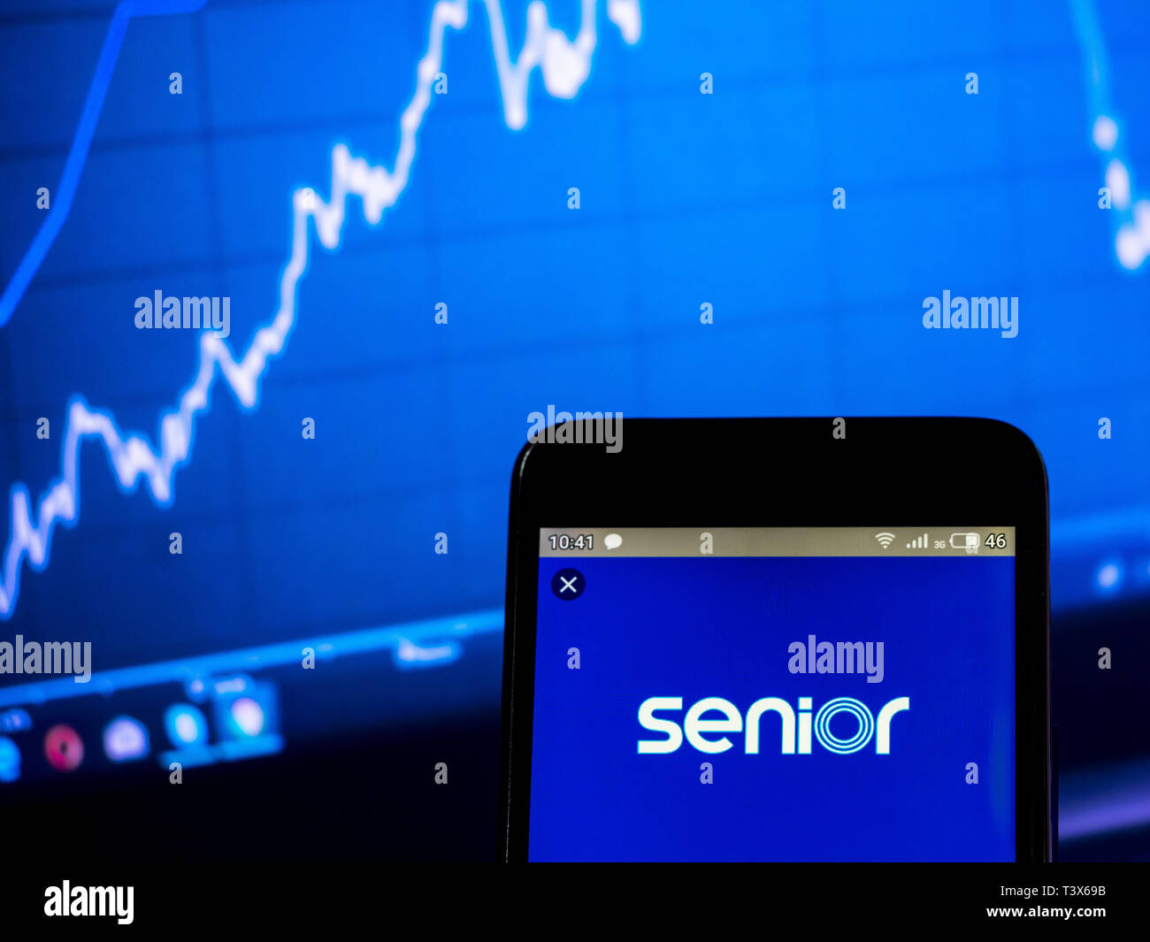 April 12, 2019 - Ukraine - In this photo illustration a Senior plc logo ...