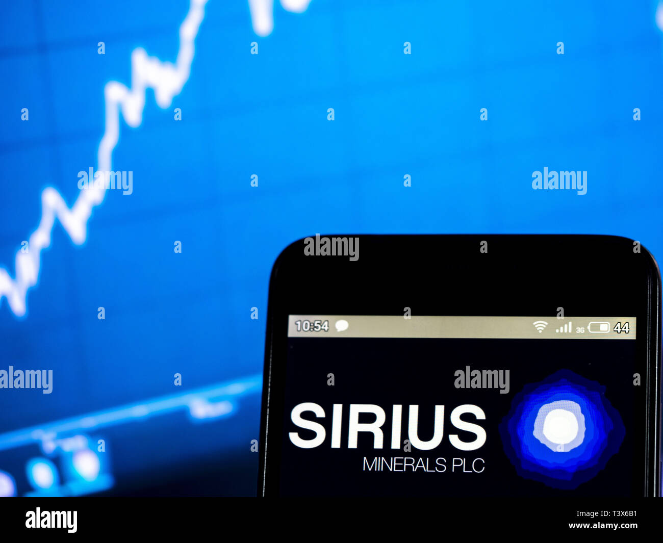 April 12, 2019 - Ukraine - In this photo illustration a Sirius Minerals ...