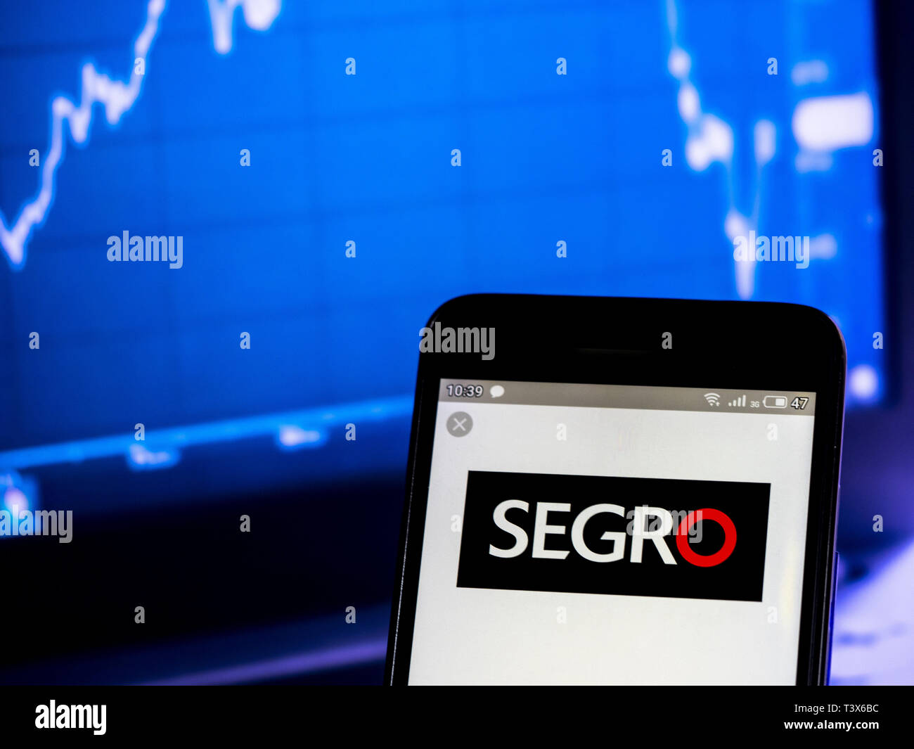 April 12, 2019 - Ukraine - In this photo illustration a SEGRO plc logo ...