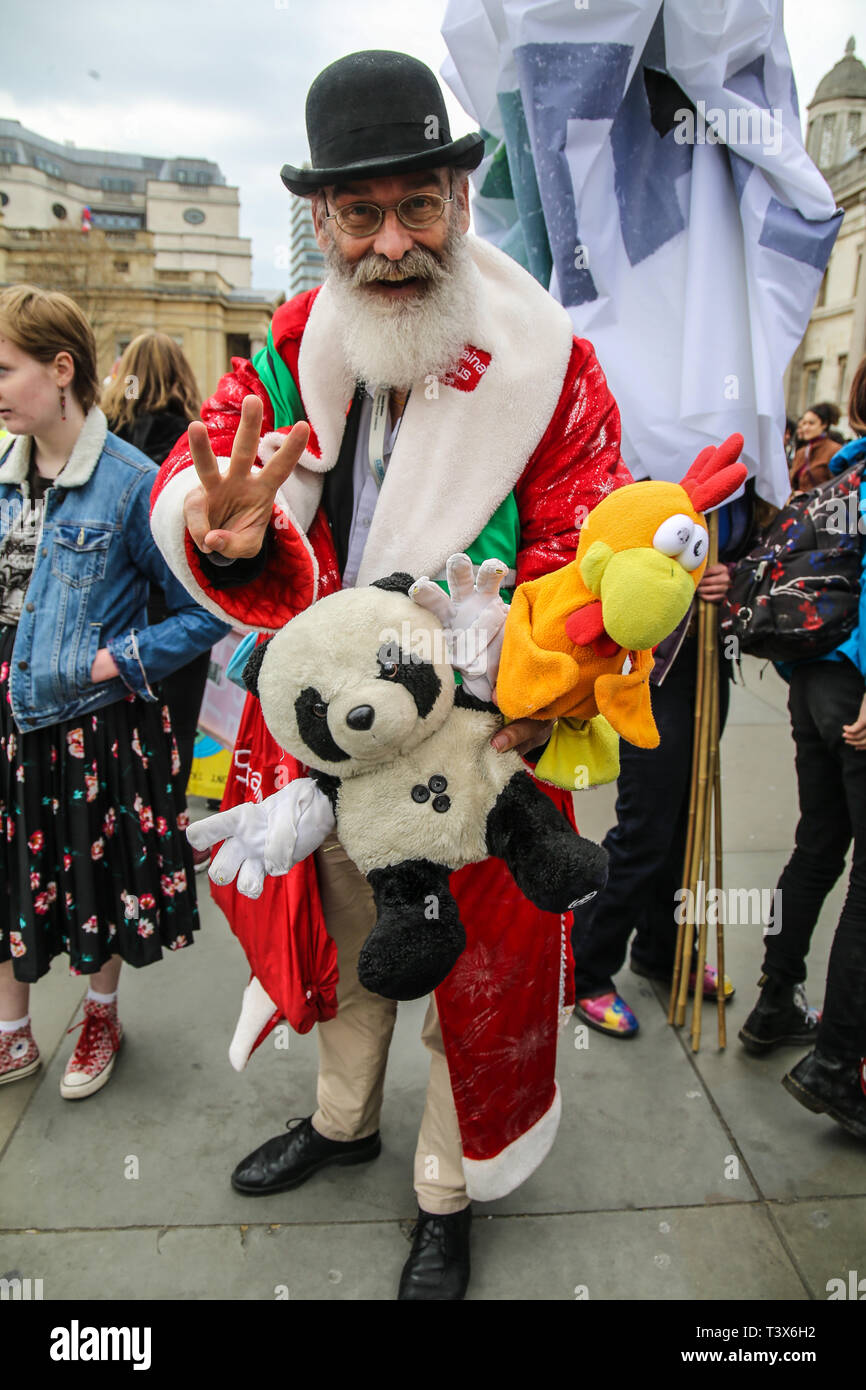 London, UK. 12th Apr 2019. Students gathered in Trafalgar Square to ...