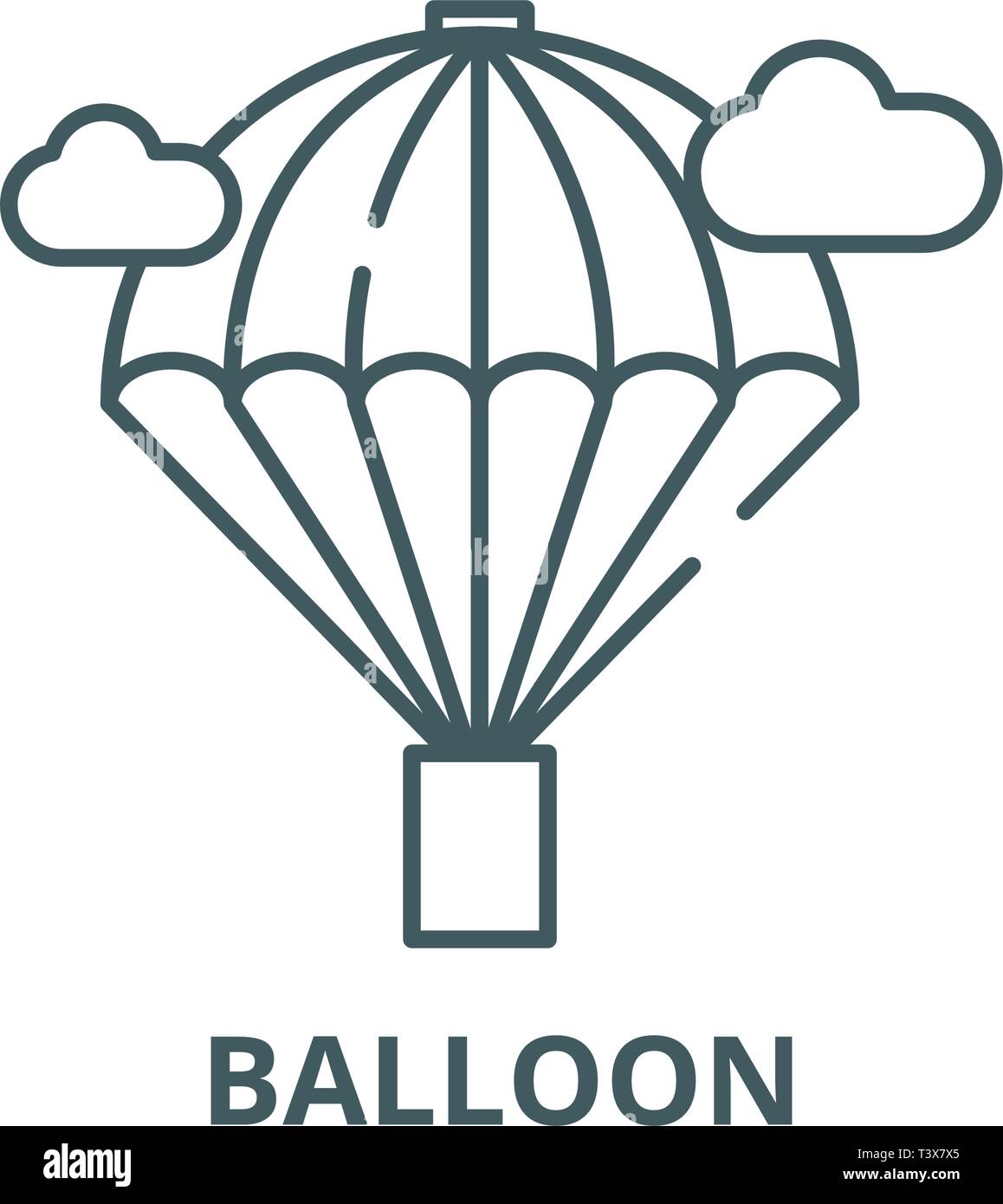 Balloon line icon, vector. Balloon outline sign, concept symbol, flat ...
