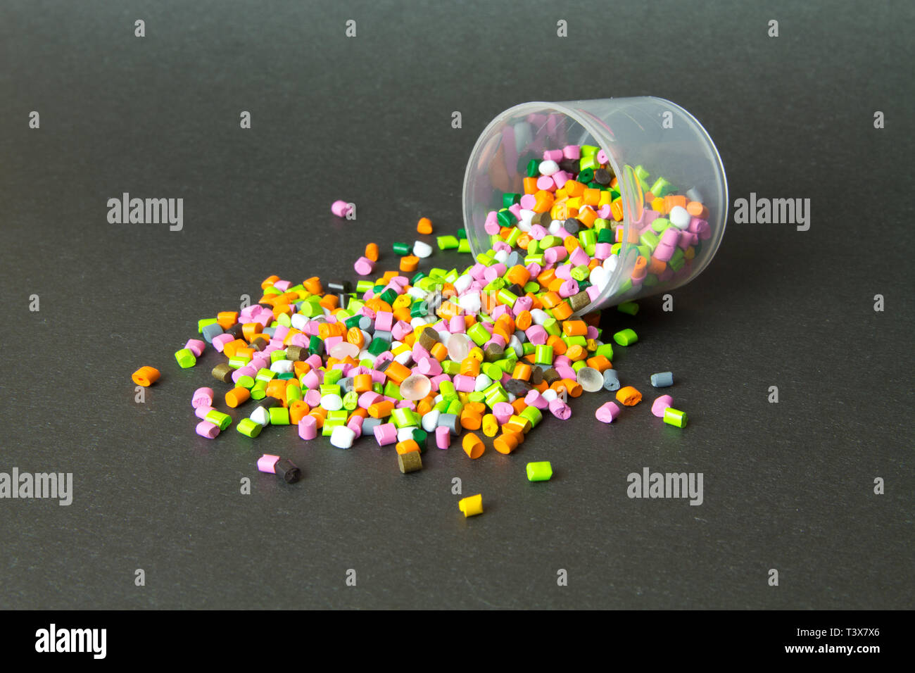 Plastic pellets . Plastic granules after processing .Polymer Stock ...
