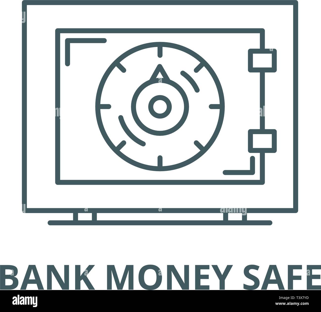 Bank money safe line icon, vector. Bank money safe outline sign ...