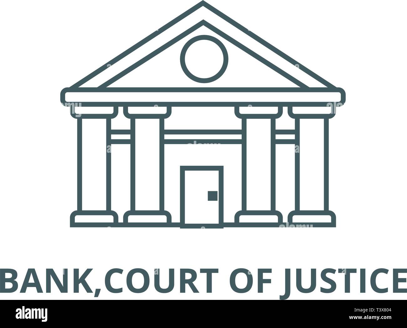 Bank,court of justice line icon, vector. Bank,court of justice outline ...