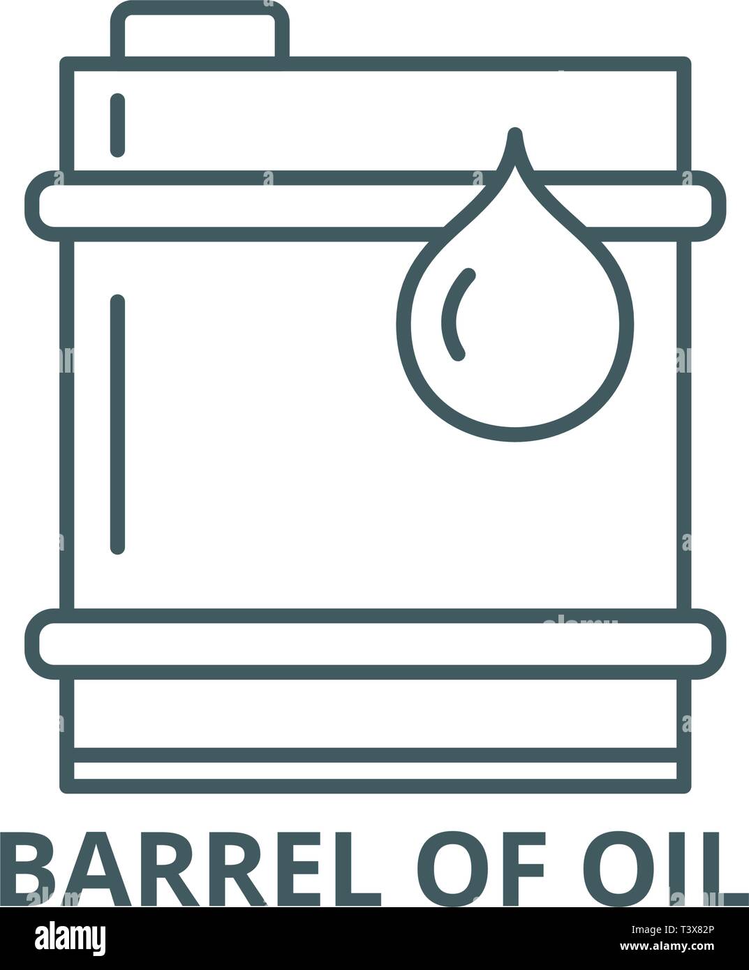 Barrel of oil line icon, vector. Barrel of oil outline sign, concept ...