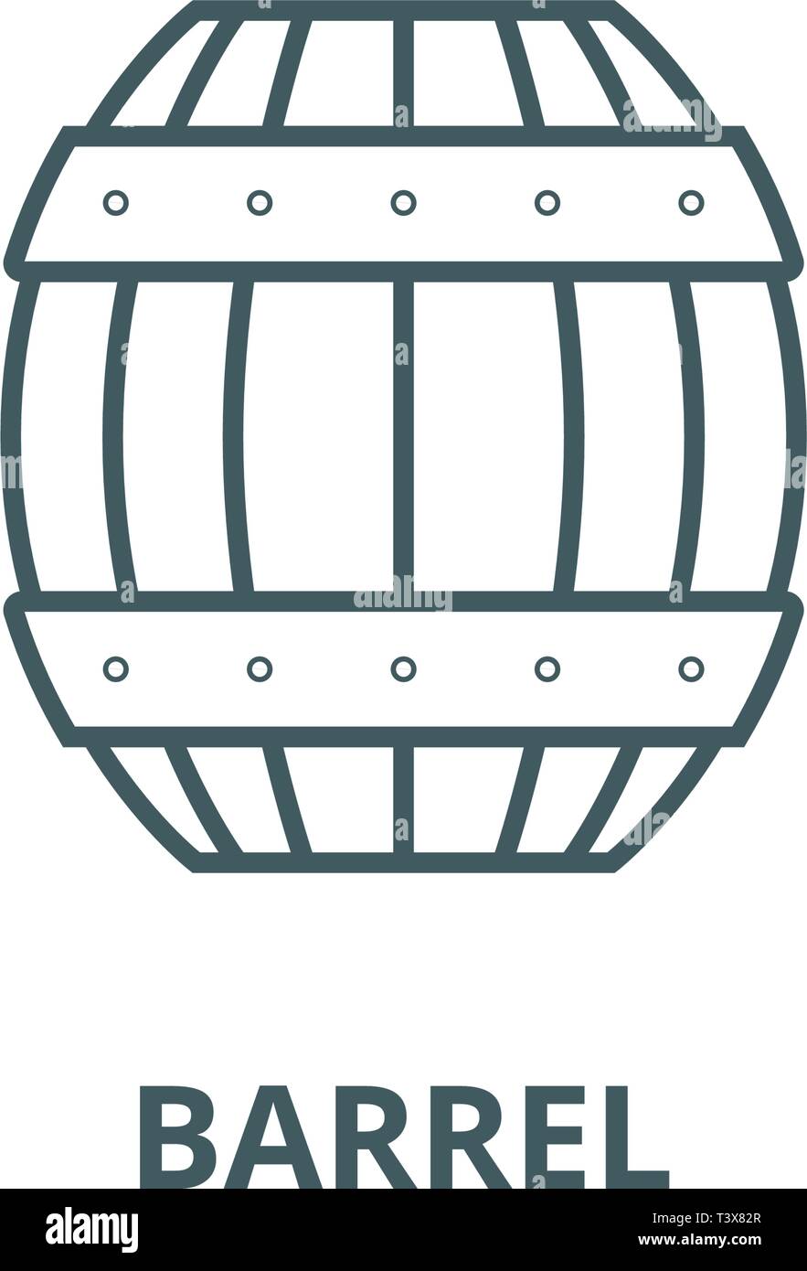 Barrel line icon, vector. Barrel outline sign, concept symbol, flat ...