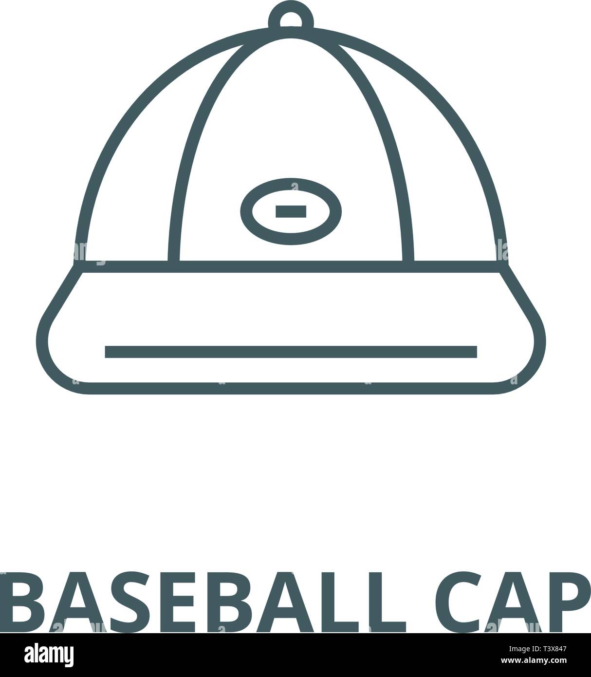 Baseball cap line icon, vector. Baseball cap outline sign, concept ...