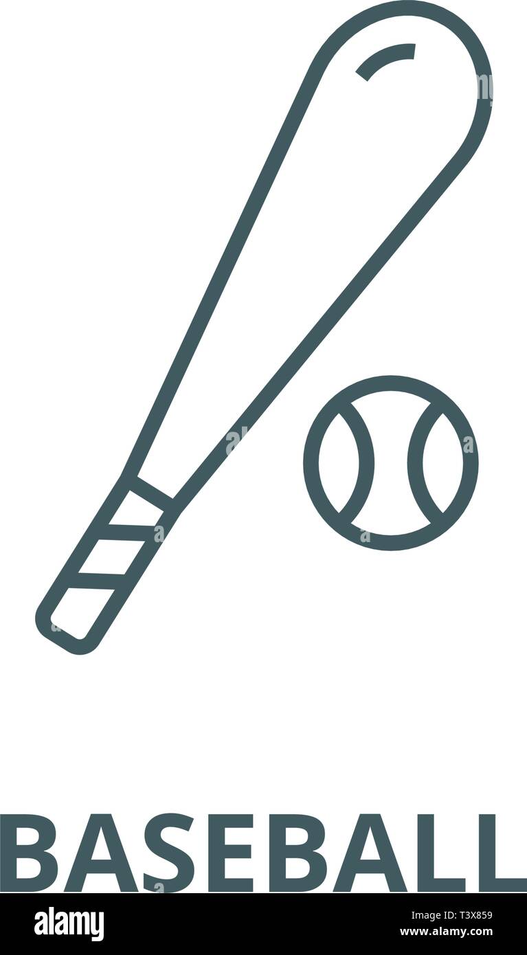 Baseball line icon, vector. Baseball outline sign, concept symbol, flat ...