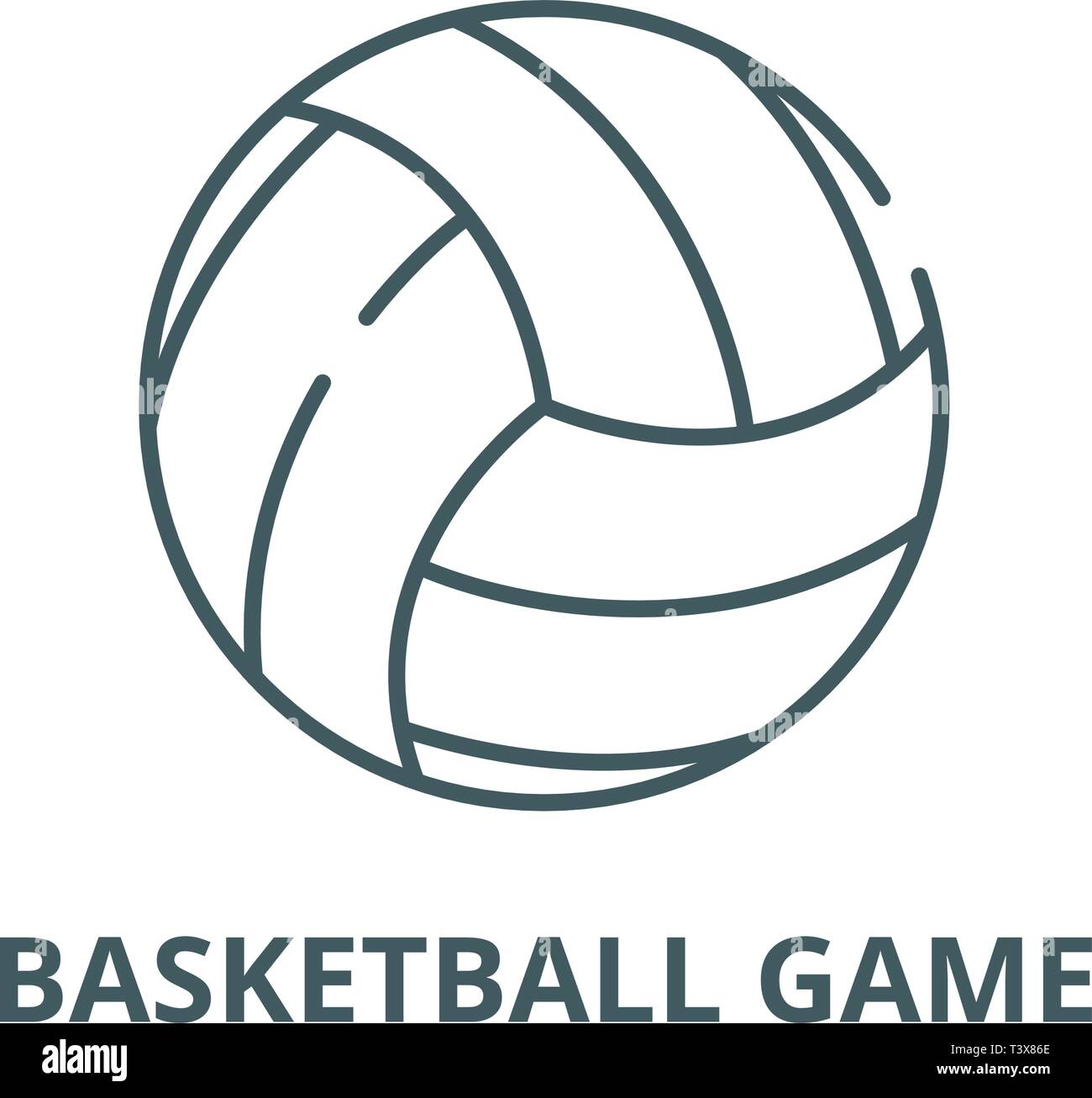 Basketball game line icon, vector. Basketball game outline sign ...