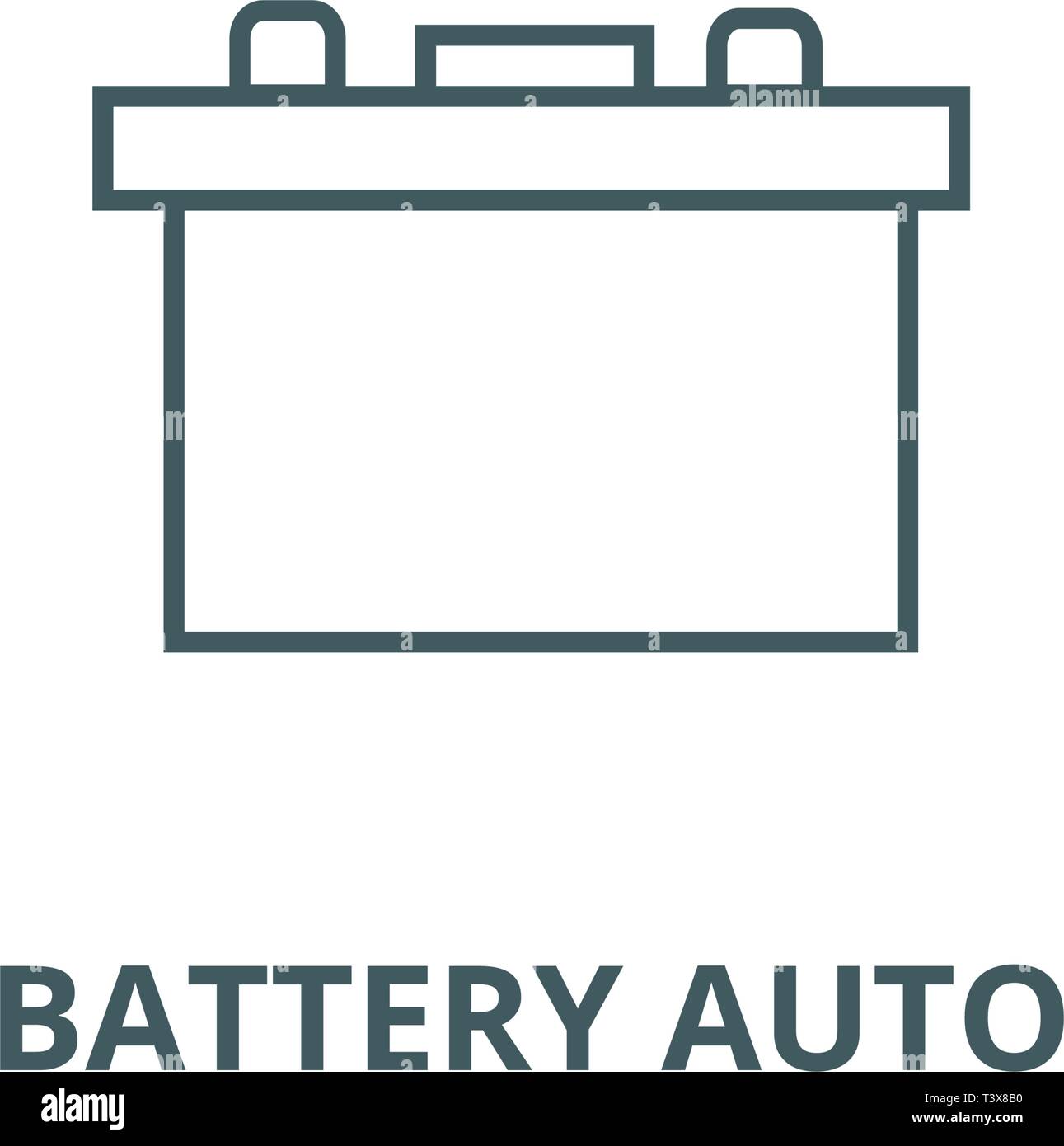 Battery auto line icon, vector. Battery auto outline sign, concept ...