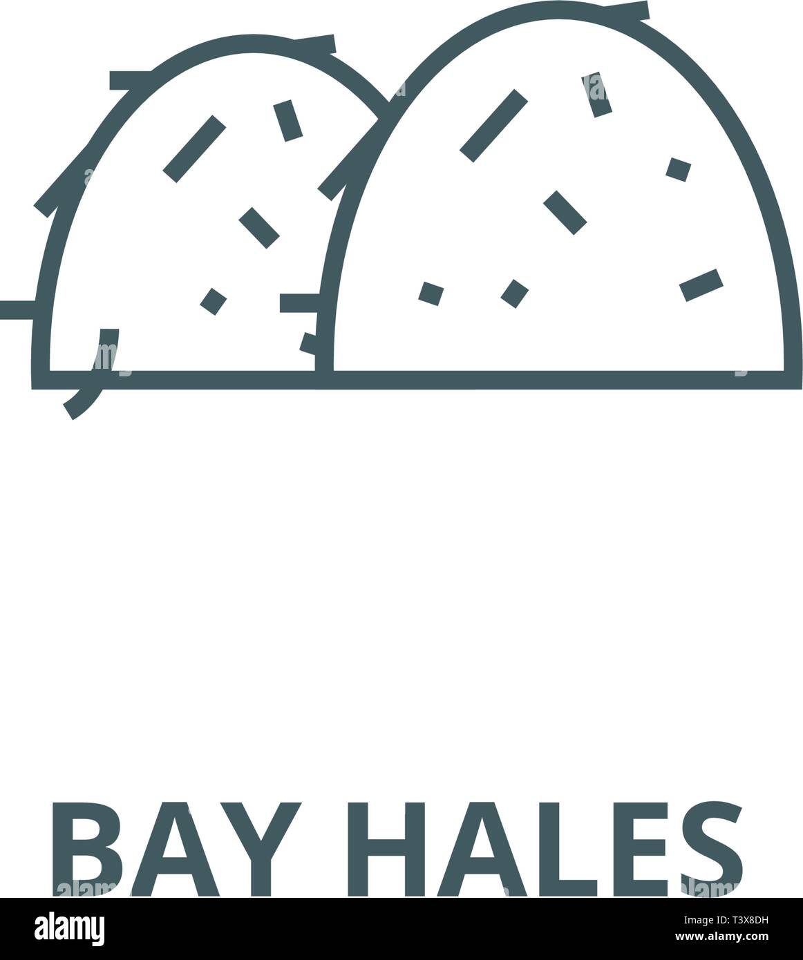 Bay hales line icon, vector. Bay hales outline sign, concept symbol ...