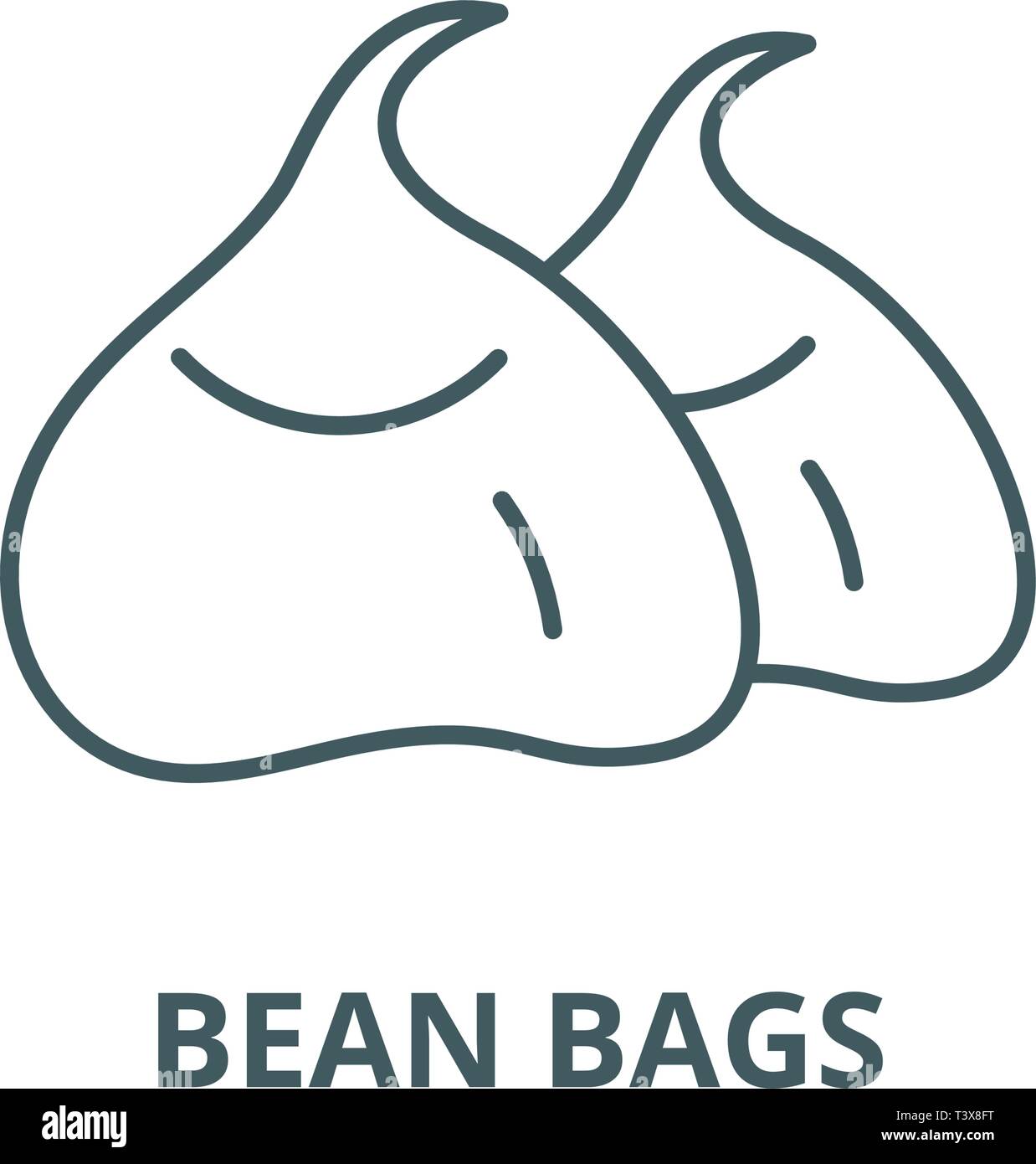 Bean bags line icon, vector. Bean bags outline sign, concept symbol ...