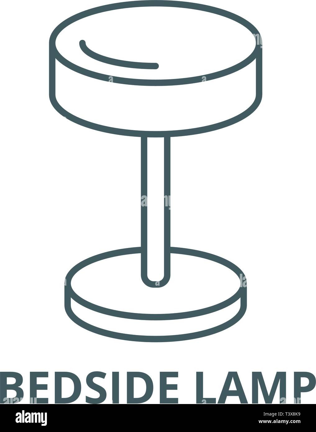 Bedside lamp line icon, vector. Bedside lamp outline sign, concept ...