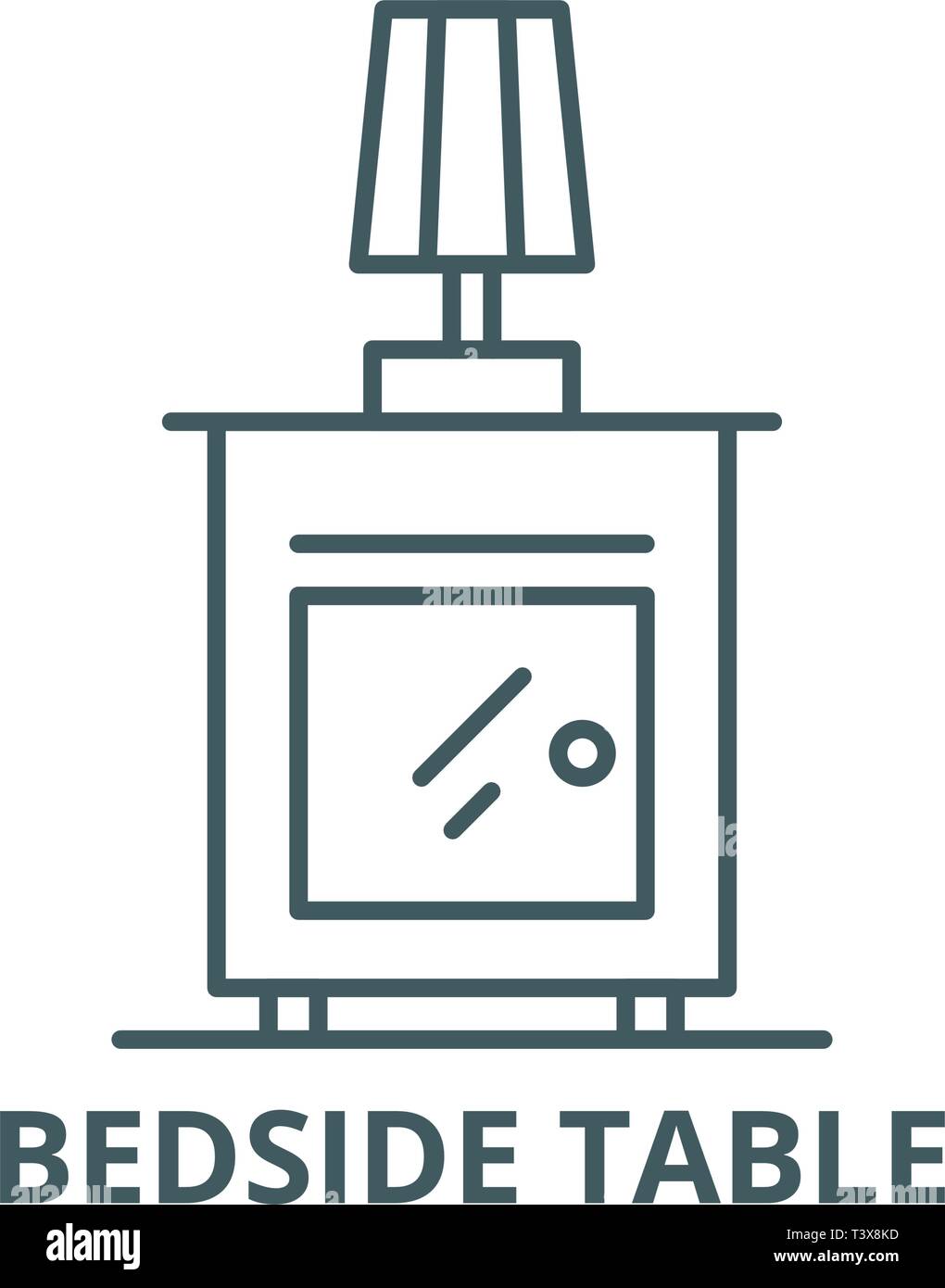 Bedside table line icon, vector. Bedside table outline sign, concept ...