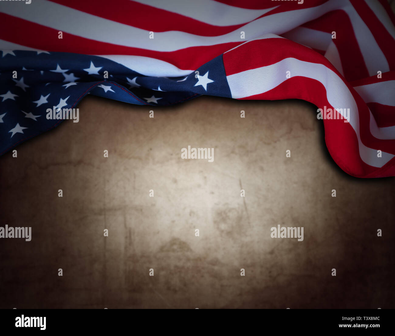American flag on brown background Stock Photo - Alamy