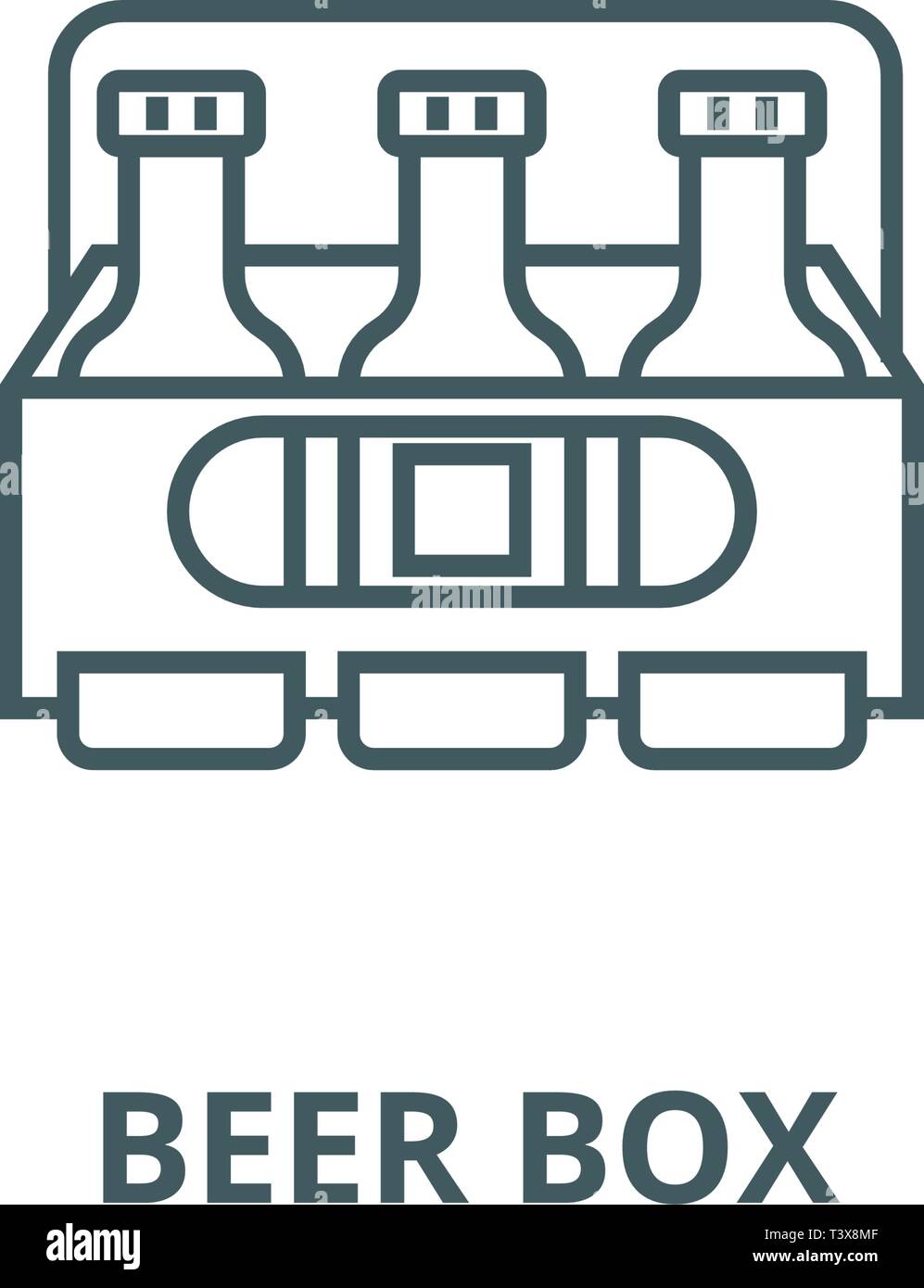 Beer box line icon, vector. Beer box outline sign, concept symbol, flat ...
