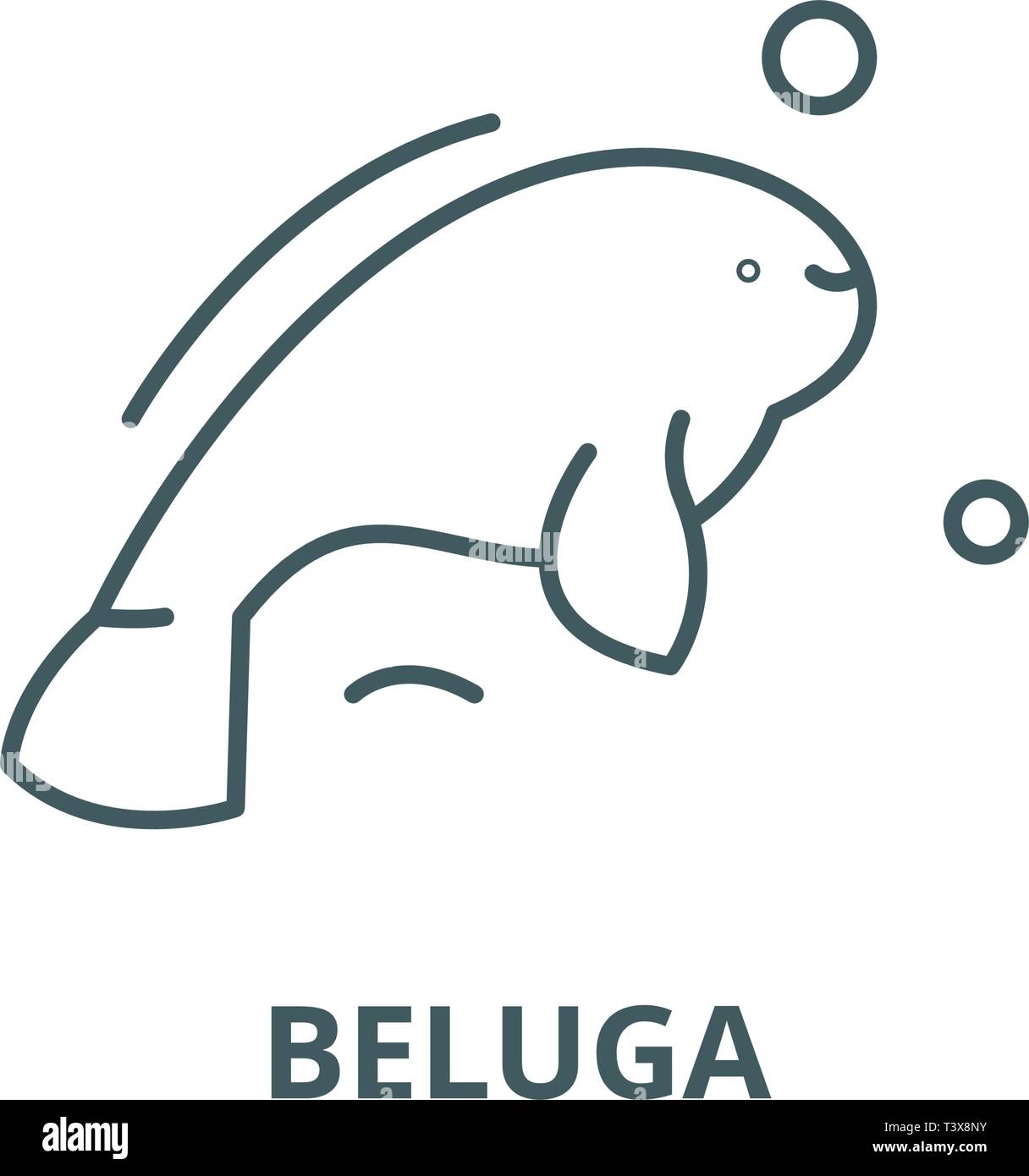Beluga line icon, vector. Beluga outline sign, concept symbol, flat illustration Stock Vector ...