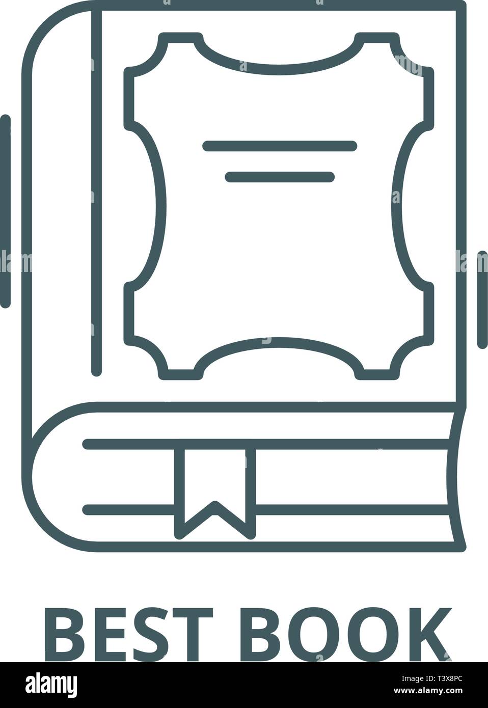 Best book line icon, vector. Best book outline sign, concept symbol ...