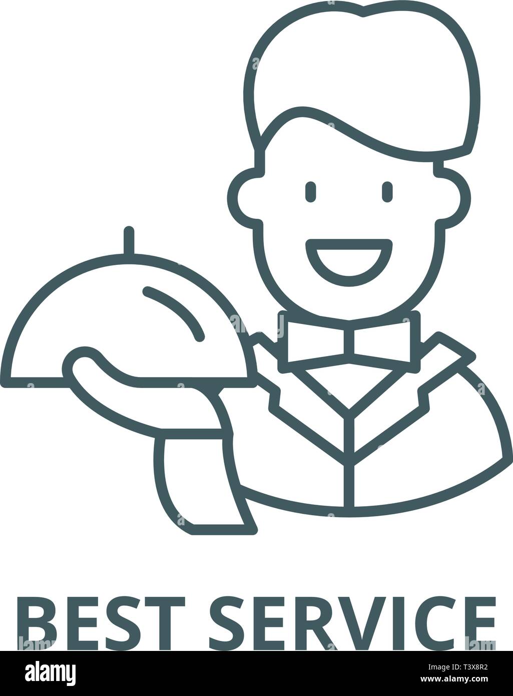 Best service line icon, vector. Best service outline sign, concept ...