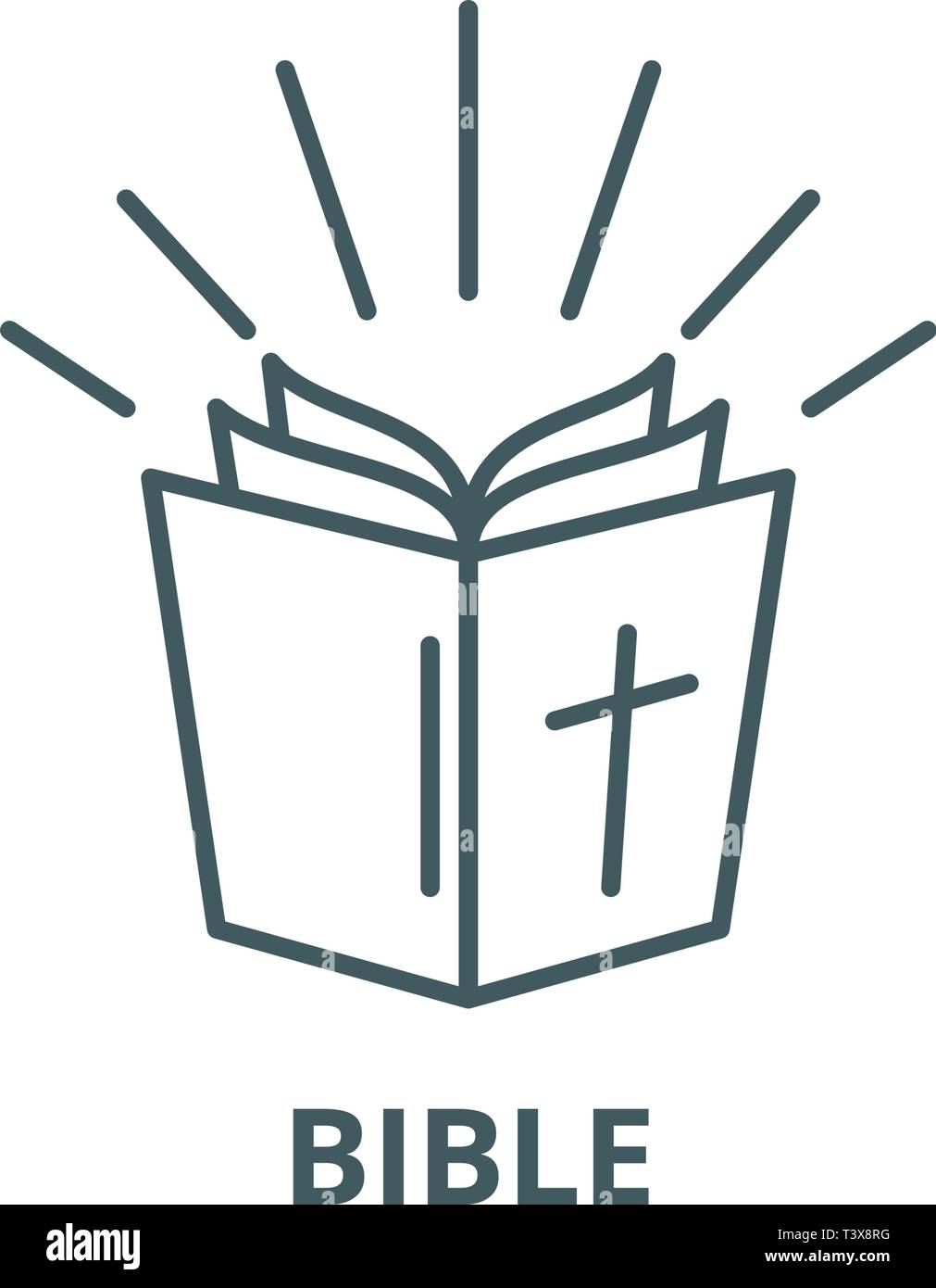 Bible Line Icon Vector Bible Outline Sign Concept Symbol Flat