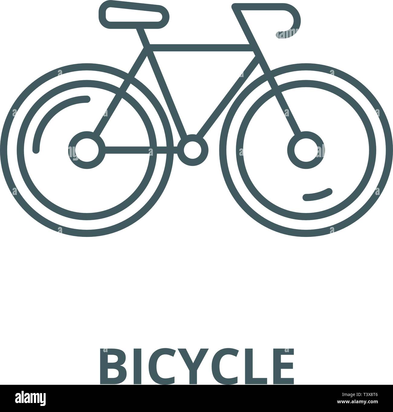 Bicycle line icon, vector. Bicycle outline sign, concept symbol, flat ...
