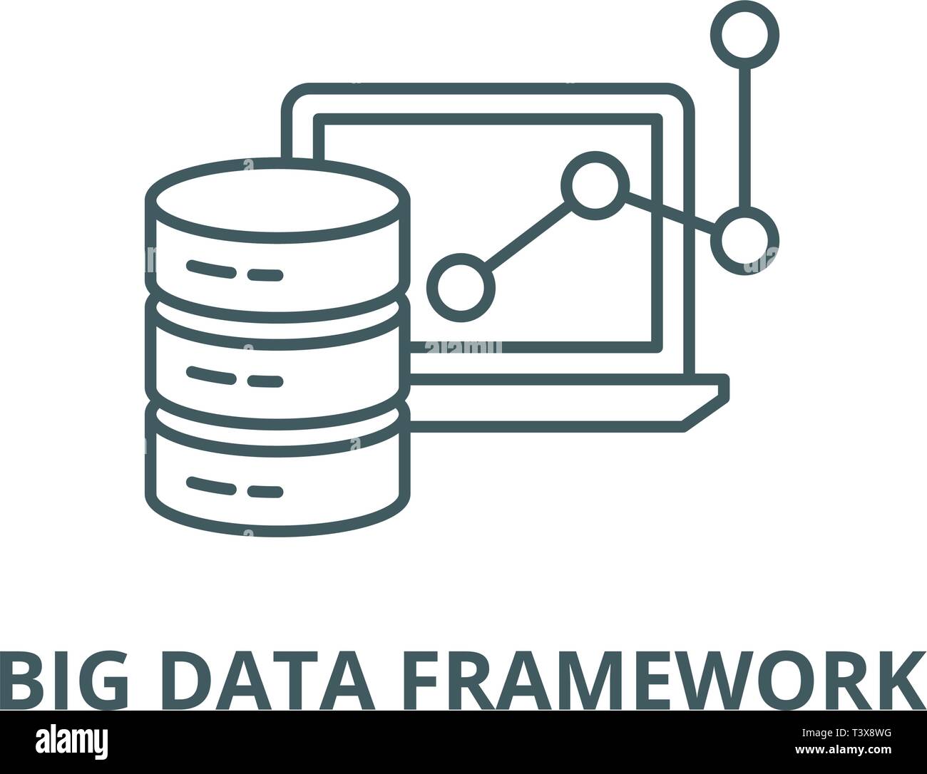 Big Data Framework Line Icon Vector Big Data Framework Outline Sign
