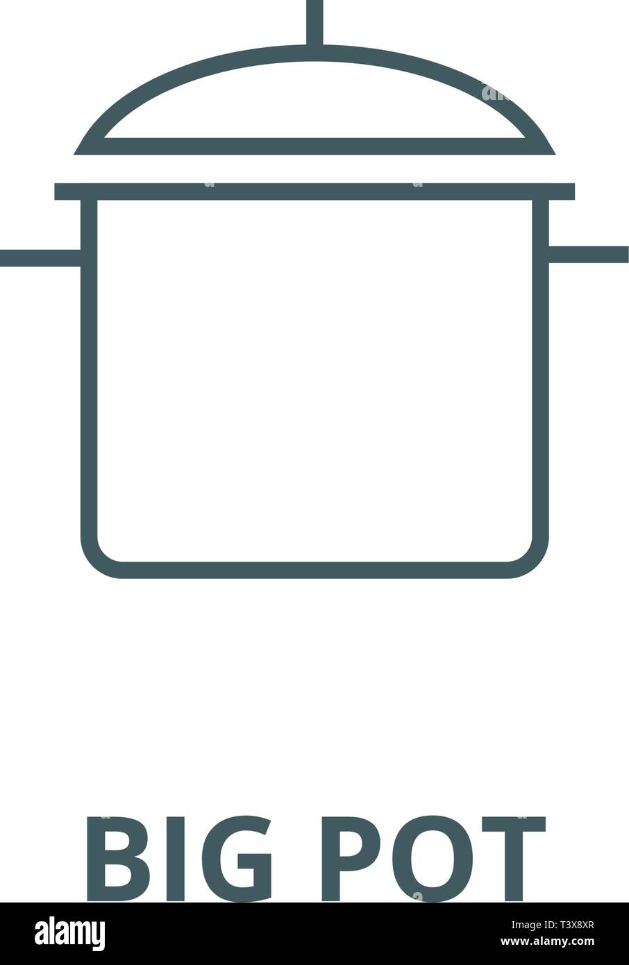 Big pot line icon, vector. Big pot outline sign, concept symbol, flat ...