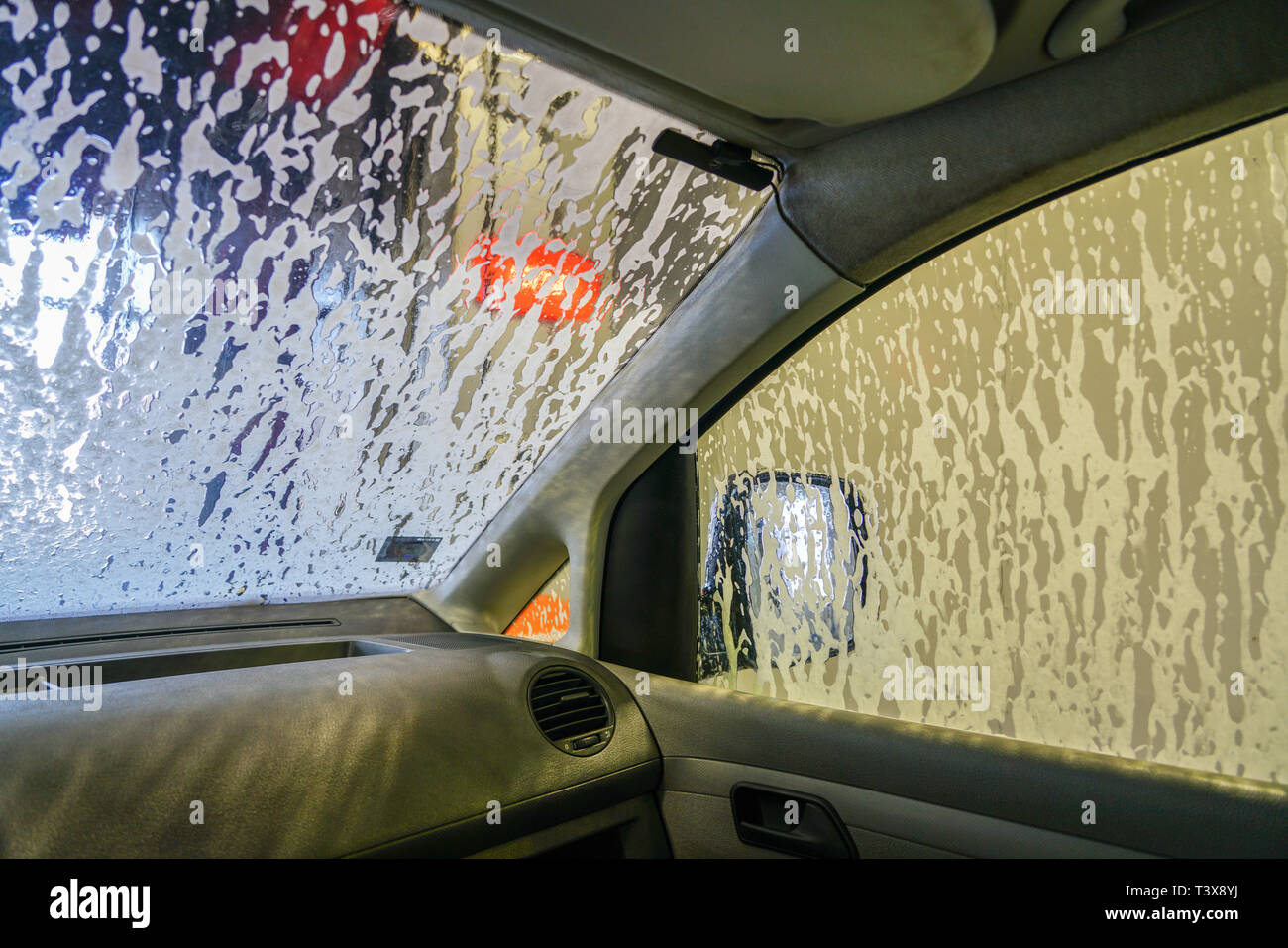 car wash, view from inside the car Stock Photo - Alamy
