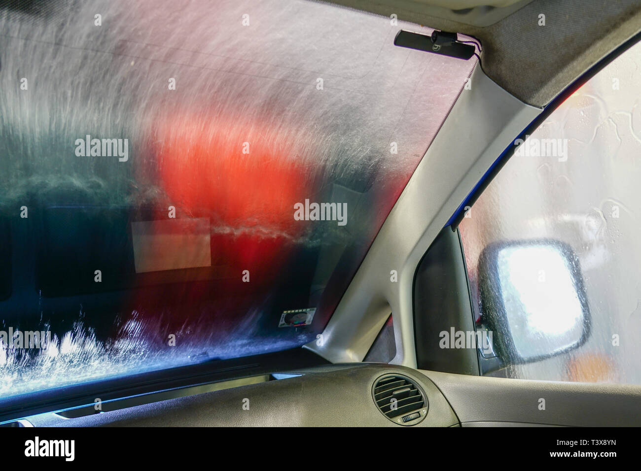 car wash, view from inside the car Stock Photo - Alamy