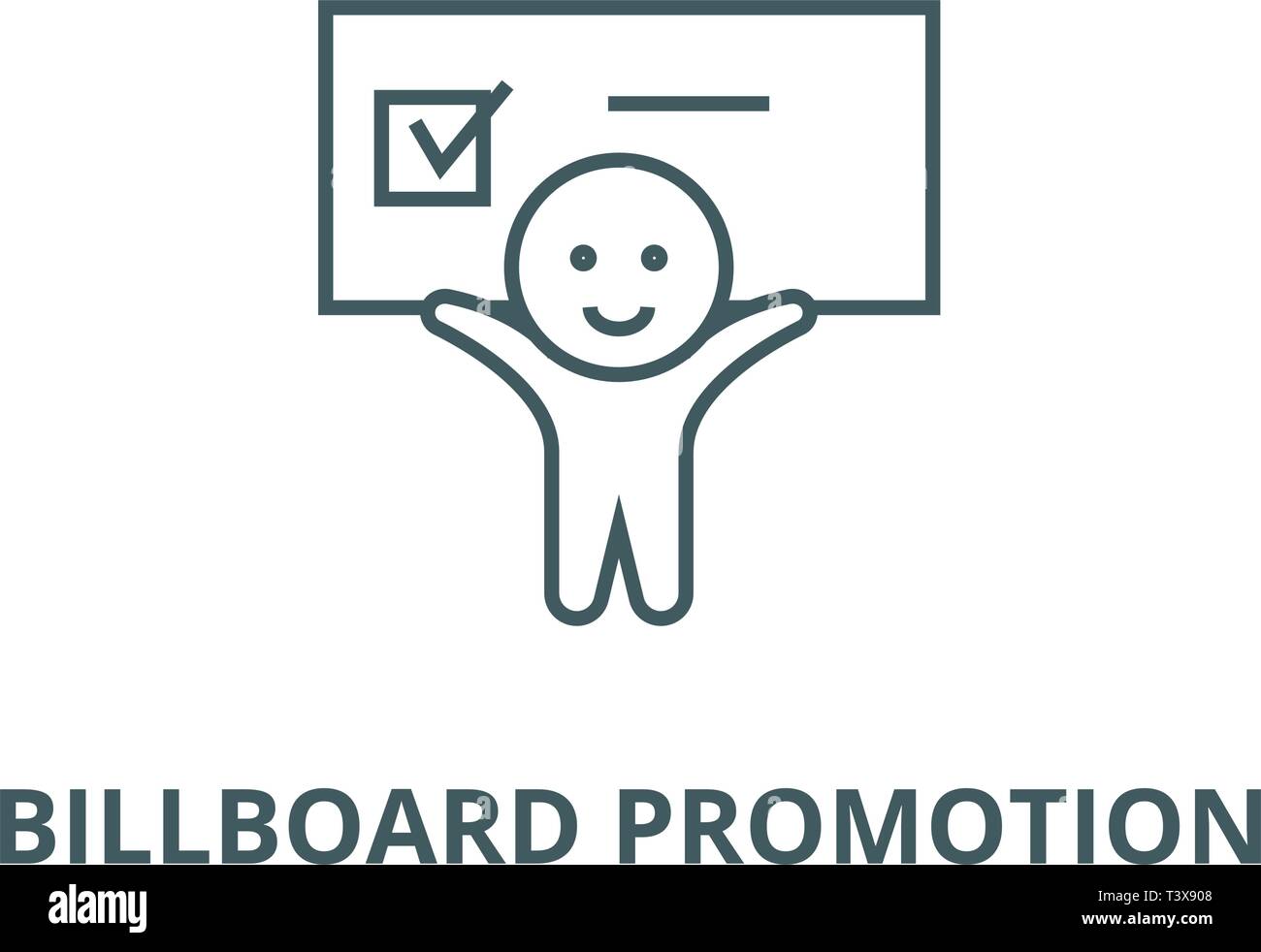 Billboard promotion line icon, vector. Billboard promotion outline sign ...